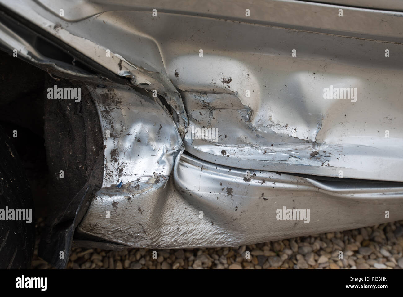 Car Crash; Damage and details after a vehicle accident Stock Photo - Alamy