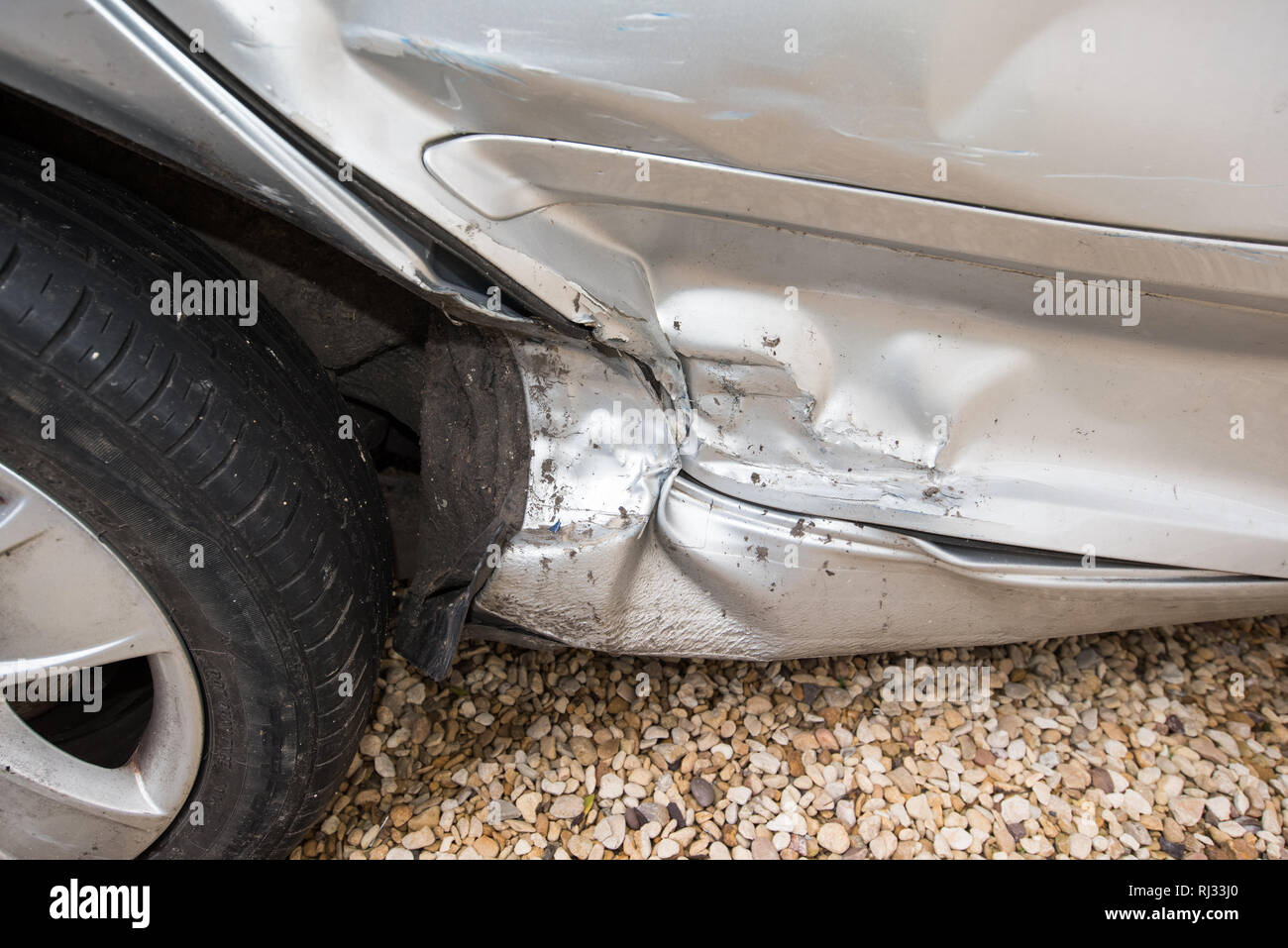 Car Crash; Damage and details after a vehicle accident Stock Photo - Alamy