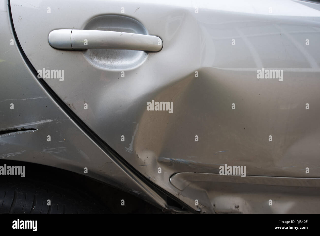 Car Crash; Damage and details after a vehicle accident Stock Photo - Alamy