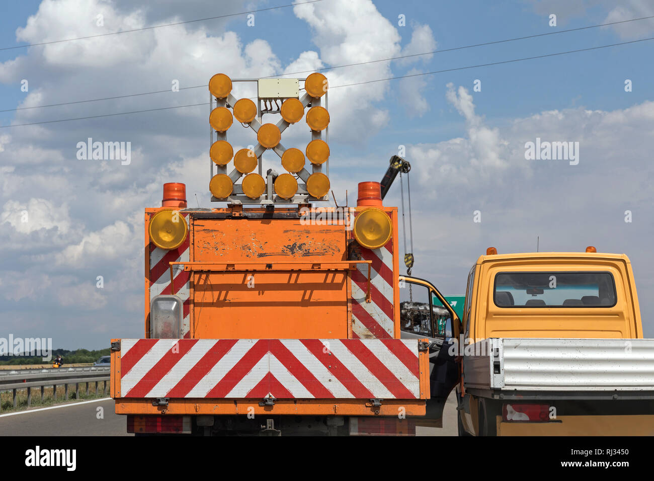 Road Assistance Safety Vehicle at Highway Stock Photo - Alamy