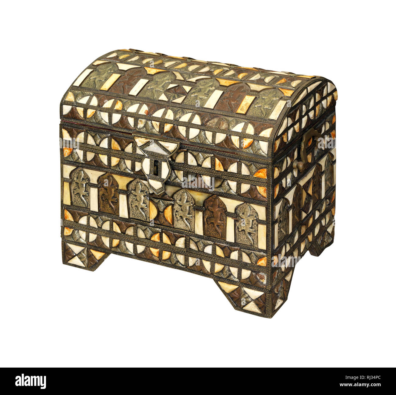Ancient case with stone ornaments isolated with clipping path included ...