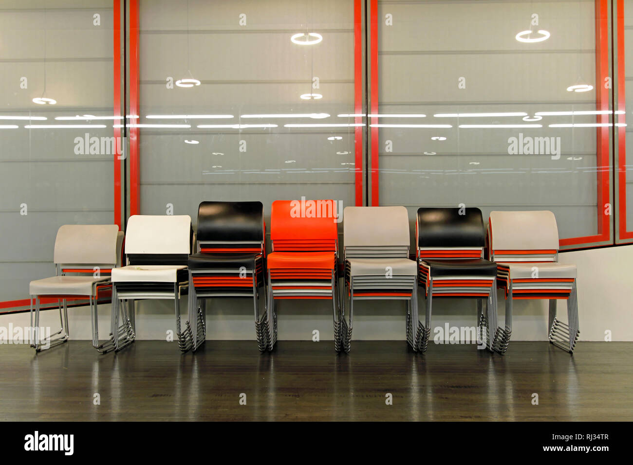 Big group of chairs for conference room Stock Photo - Alamy