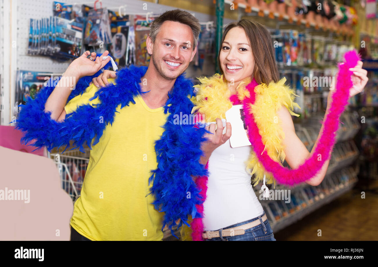 Woman wearing feather boa hi-res stock photography and images - Alamy