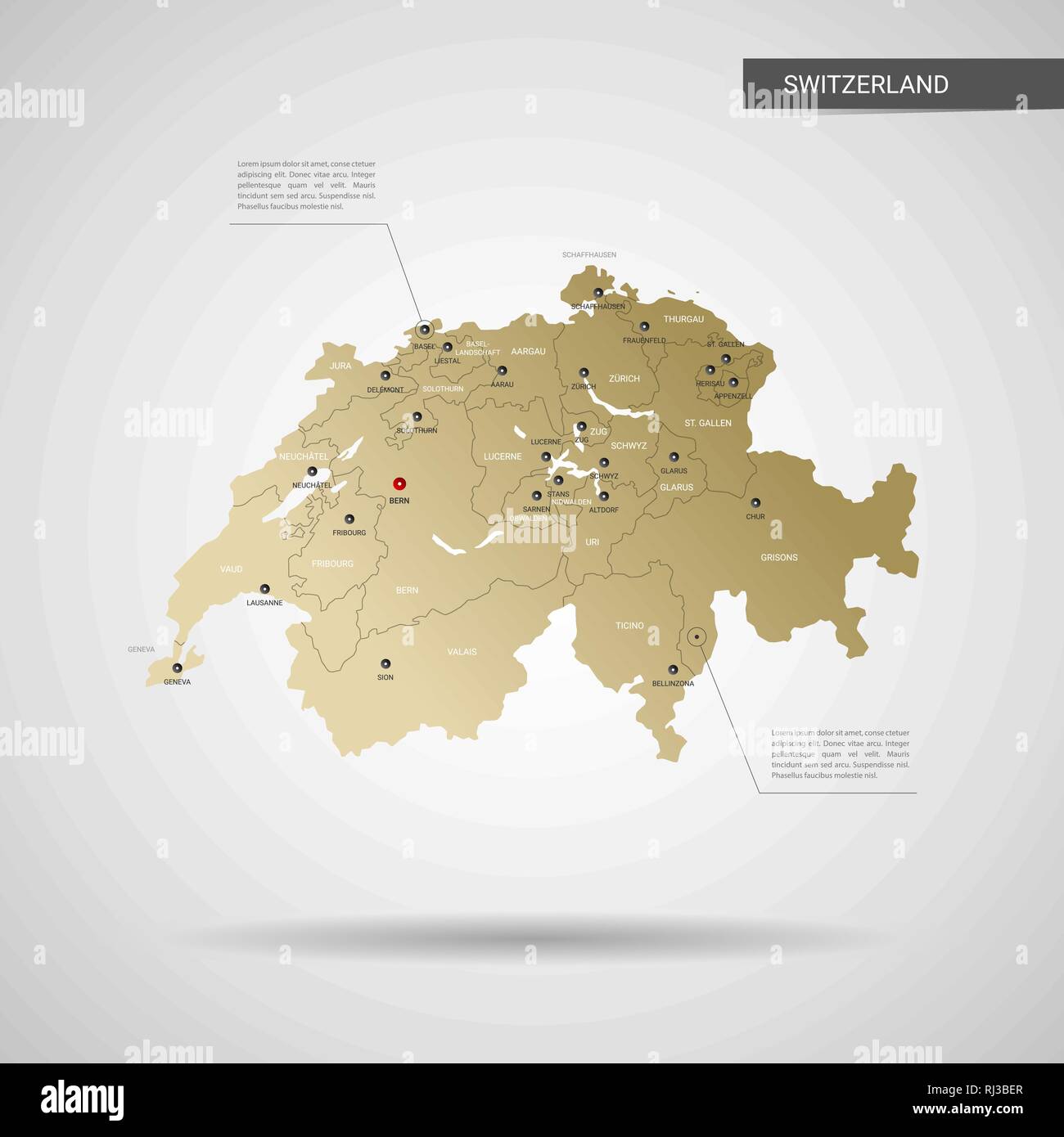 Switzerland Capital Map