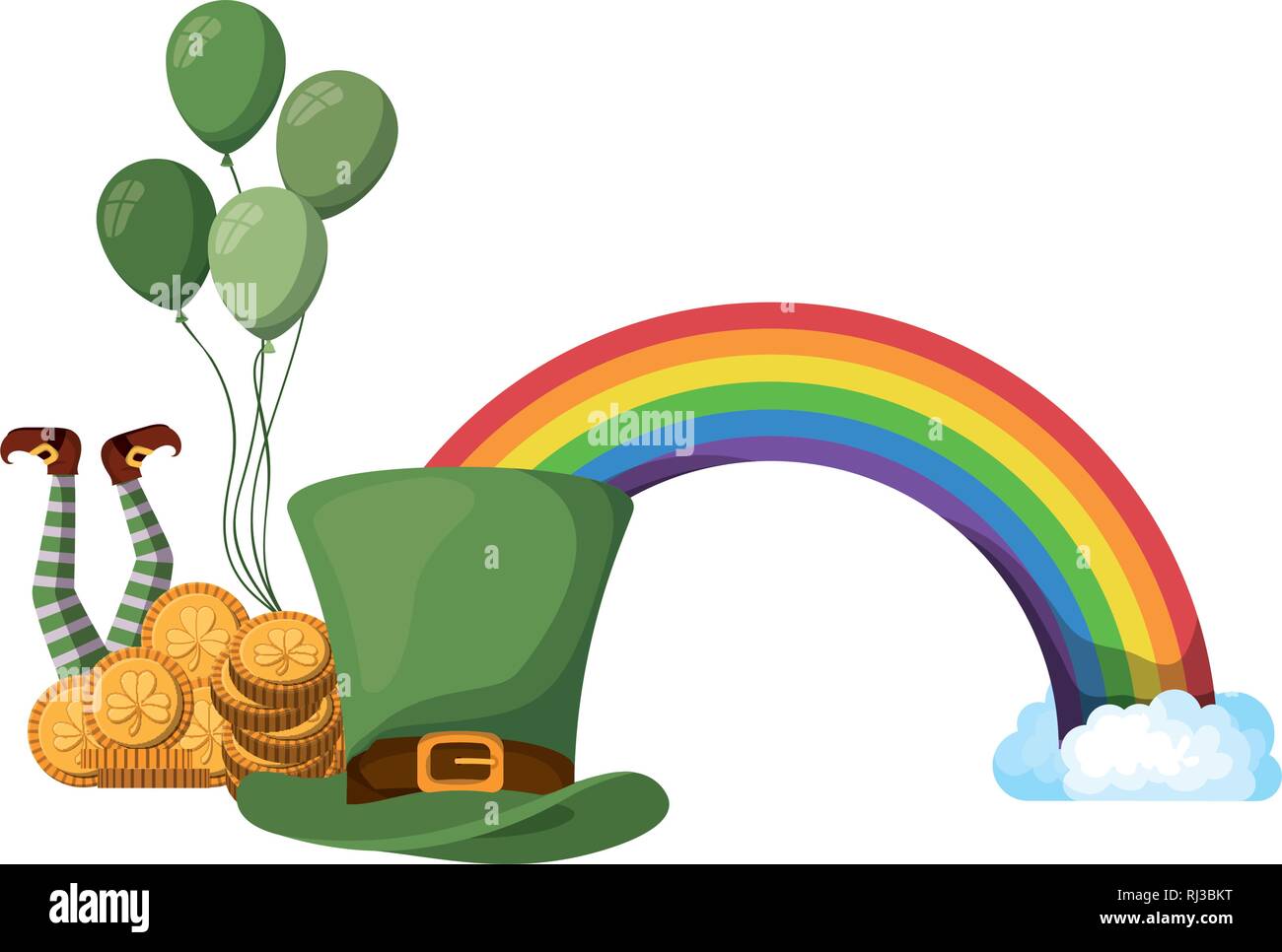 rainbow with leprechaun hat isolated icon Stock Vector Image & Art - Alamy