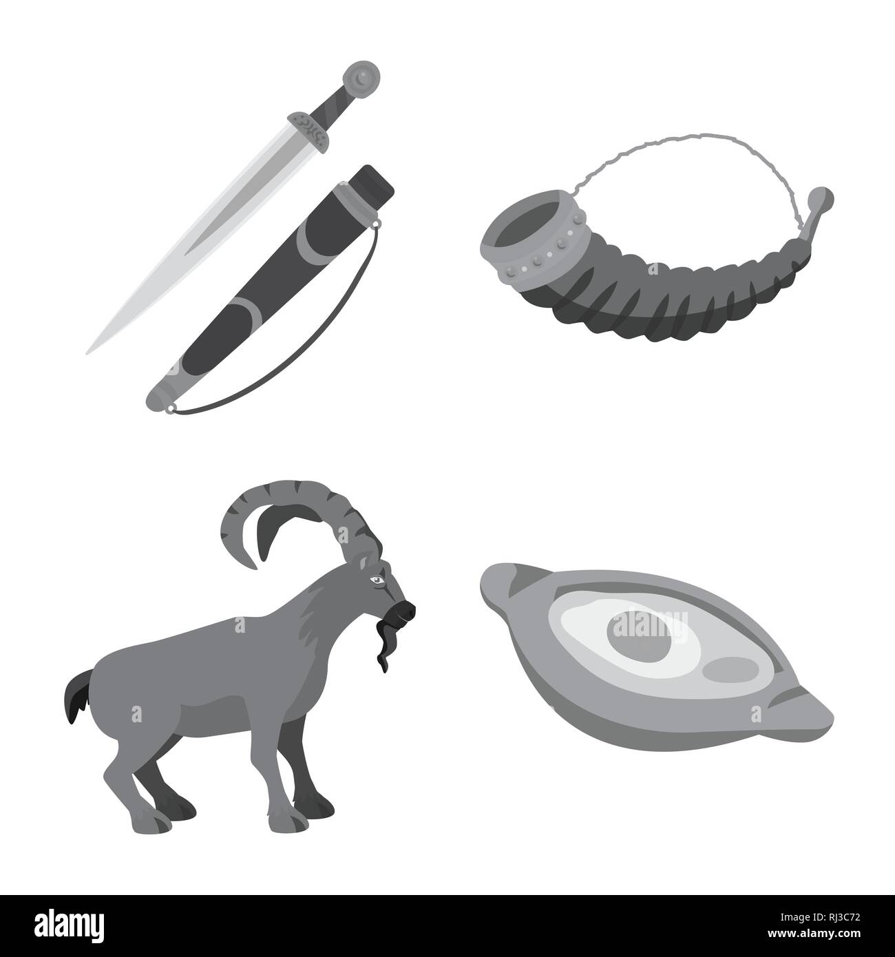 Isolated object of attributes and tourism symbol. Set of attributes and ...