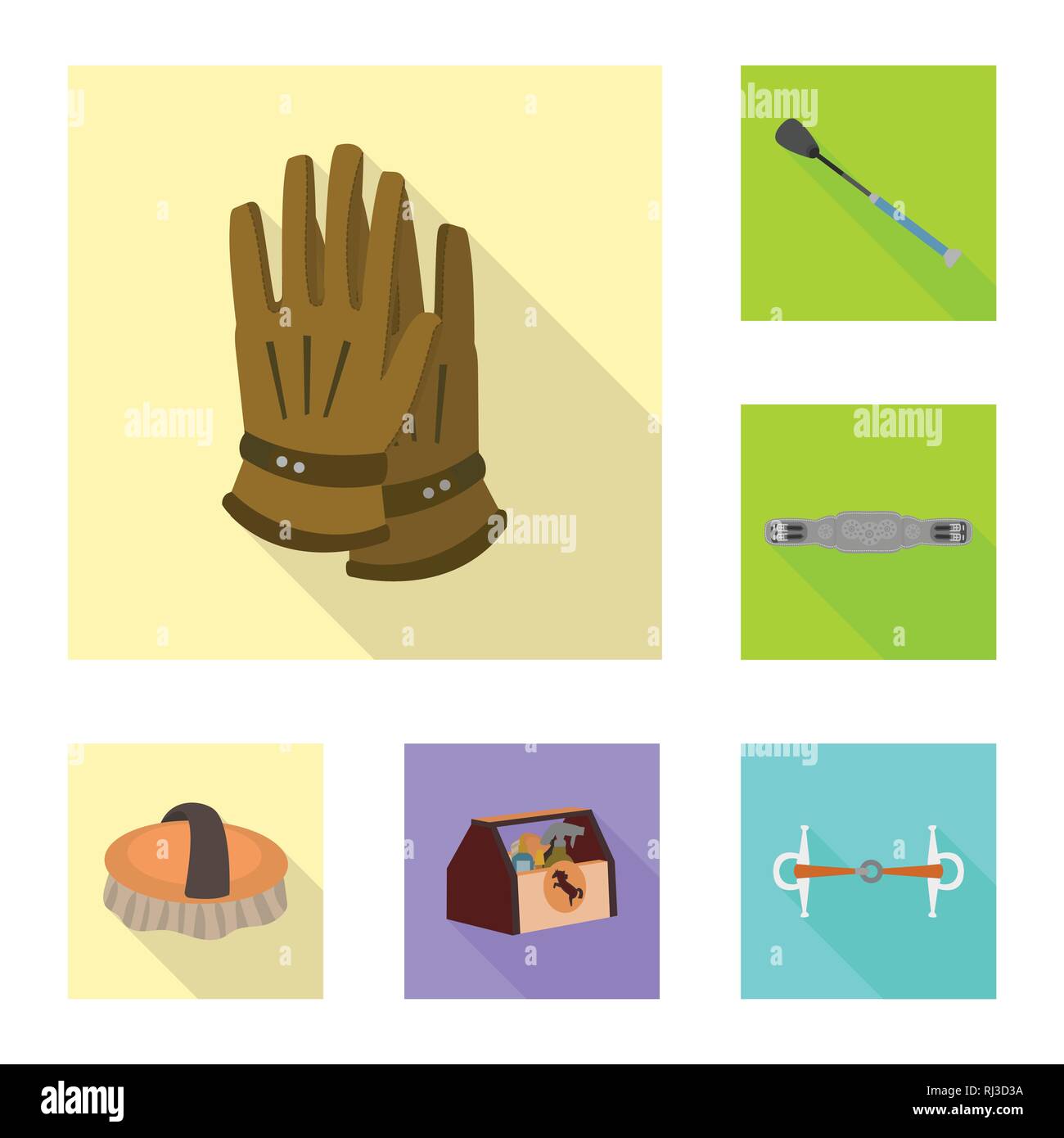 Vector illustration of track and racing symbol. Set of track and riding ...