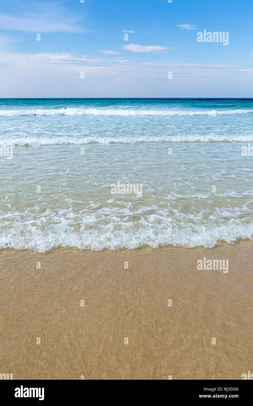 Small waves at secluded sandy beach, Isle of Lewis, Scotland, UK Stock ...