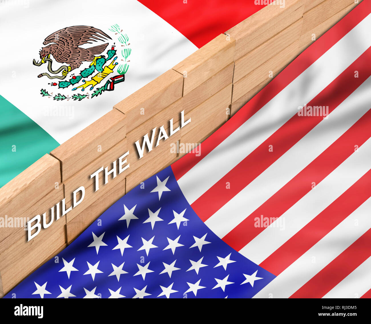 Build the wall with USA and Mexico Stock Photo - Alamy