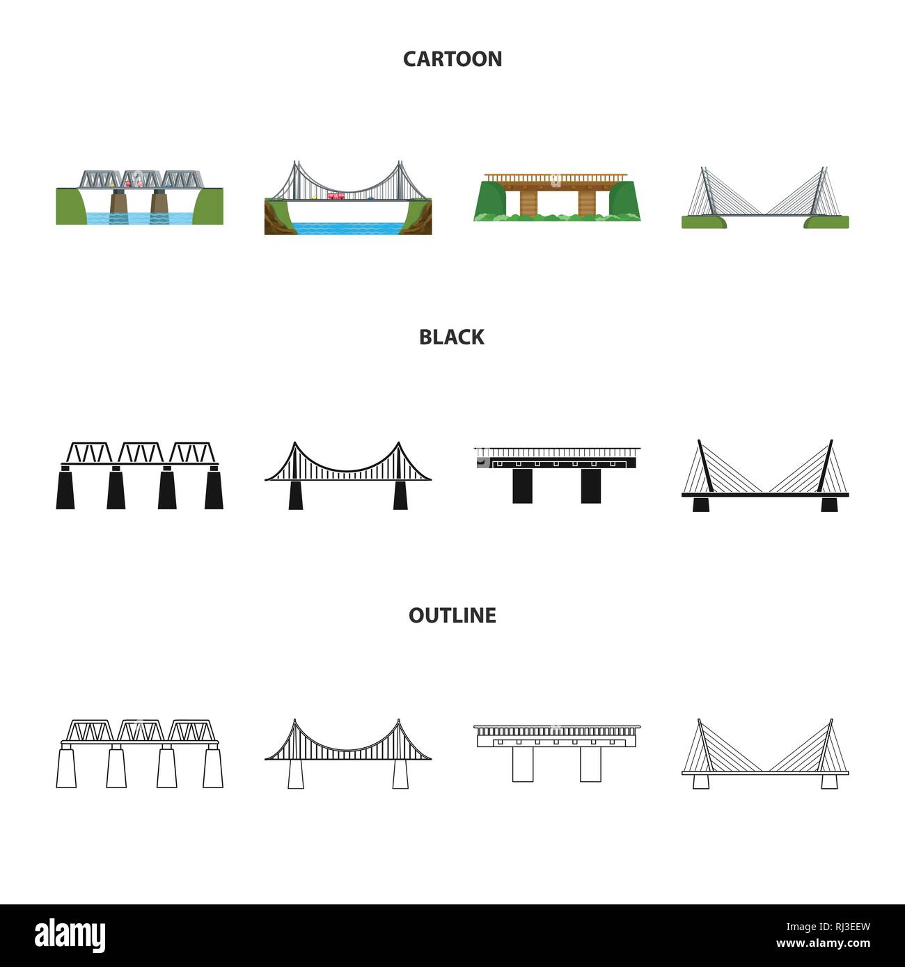 Vector illustration of connection and design symbol. Set of connection ...