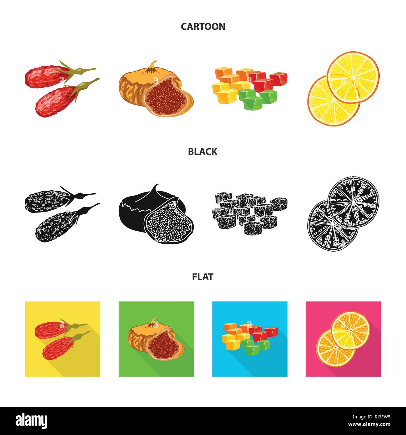 Vector illustration of food and raw symbol. Set of food and nature ...