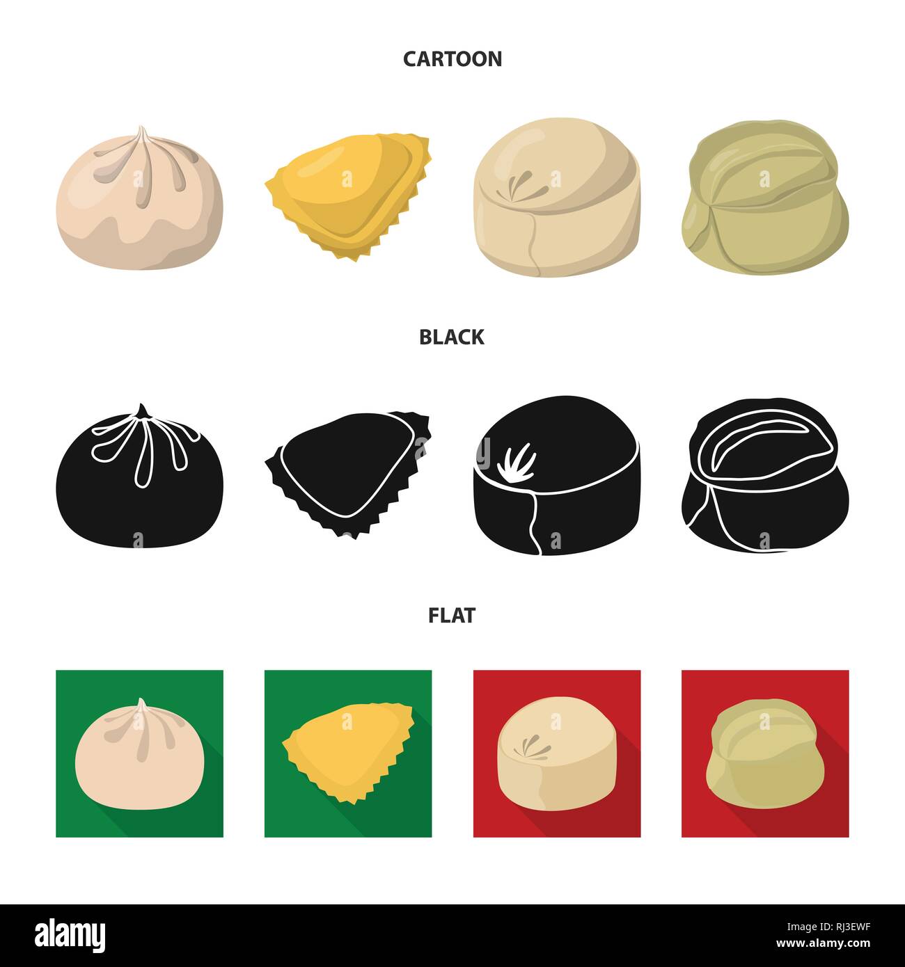 Vector illustration of products and cooking logo. Set of products and ...