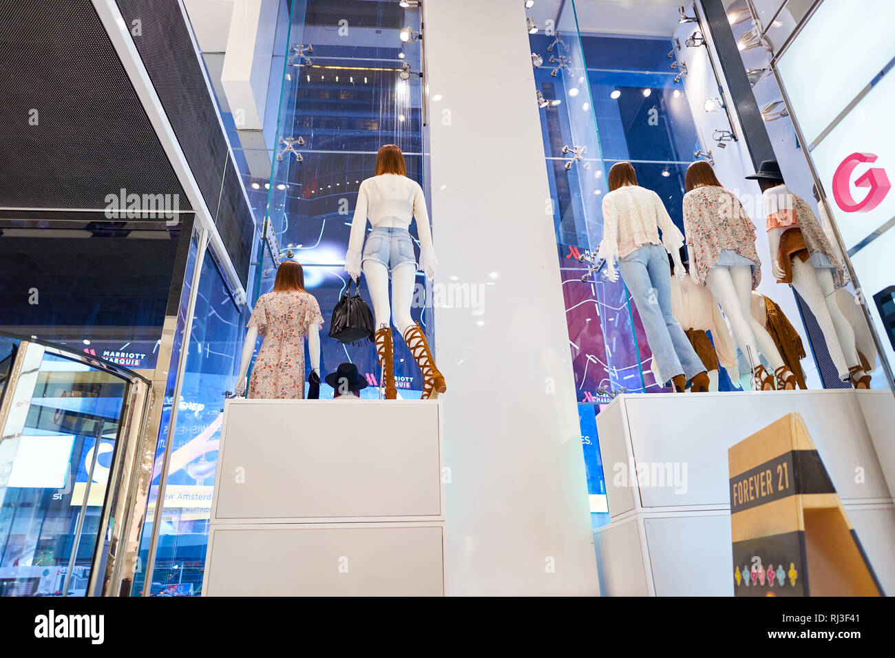 NEW YORK - MARCH 19, 2016: inside of Forever 21 in New-York. Forever 21 ...
