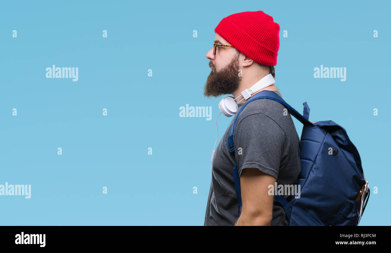 Silhouette with headphones man profile hi-res stock photography and ...