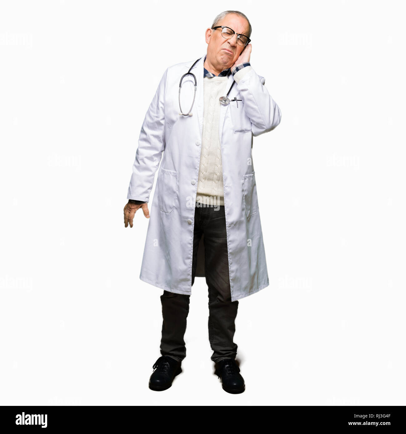 Mature man thinking stress Cut Out Stock Images & Pictures - Alamy