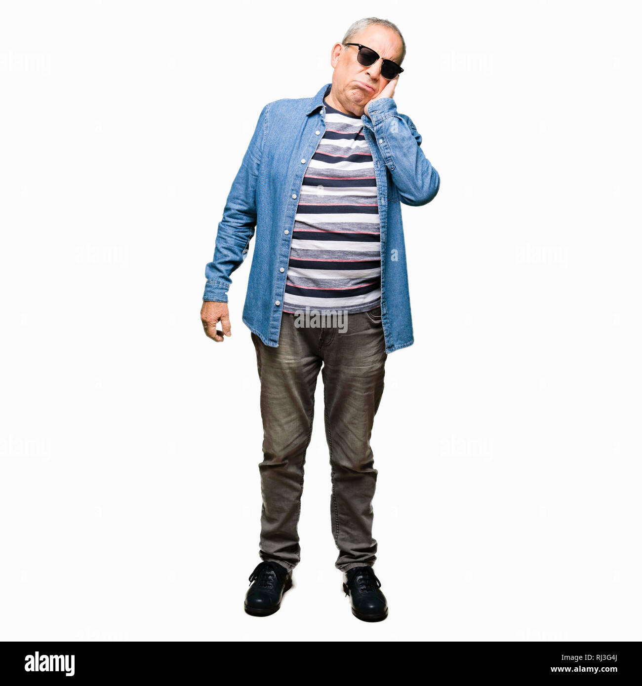 Mature man thinking stress Cut Out Stock Images & Pictures - Alamy