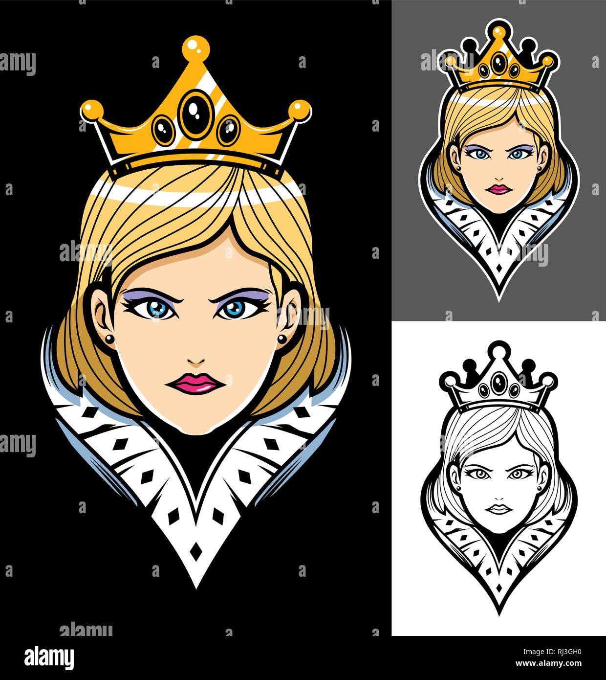 Cartoon queen head hi-res stock photography and images - Alamy