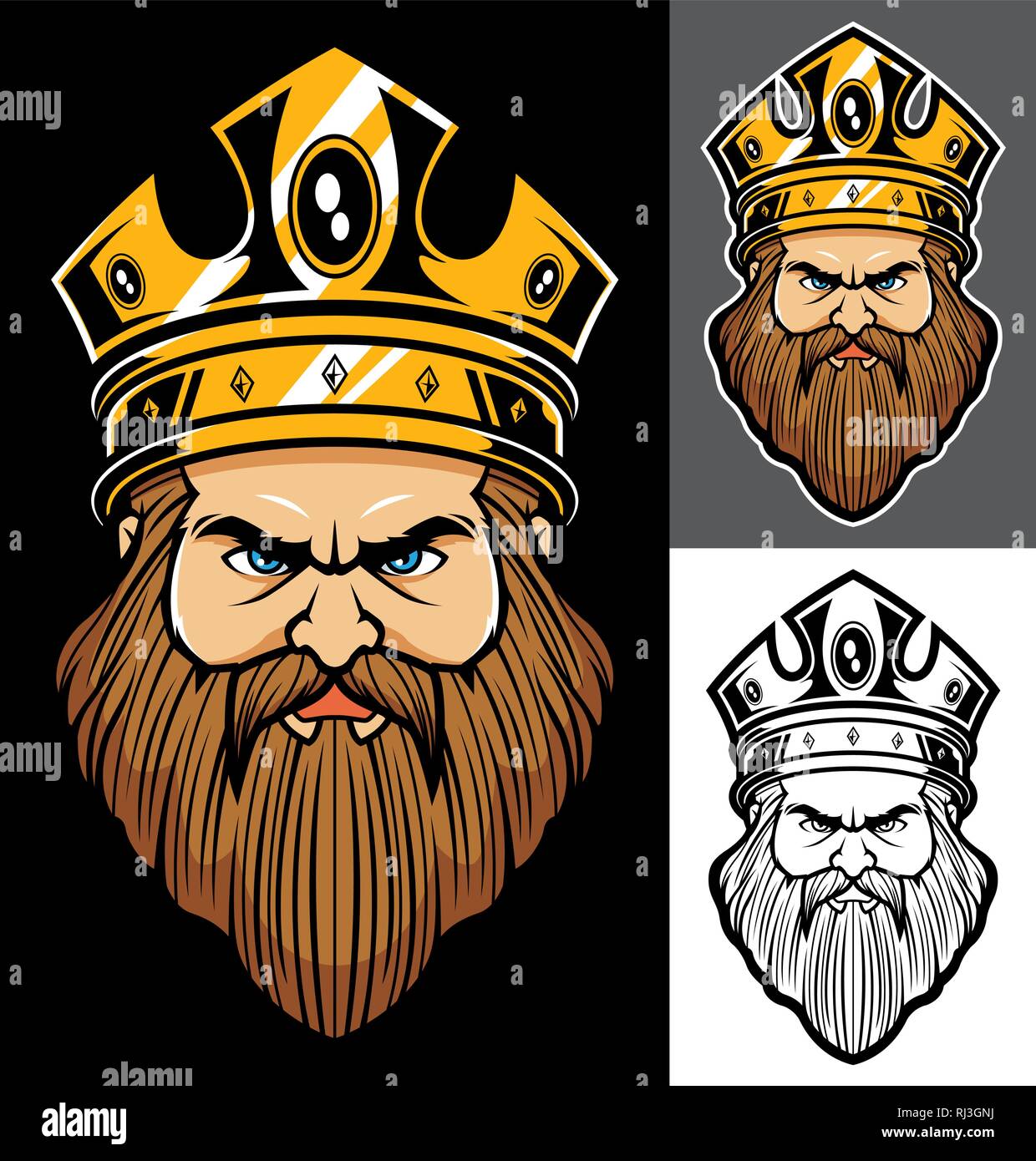 King Face Mascot Stock Vector Image & Art - Alamy