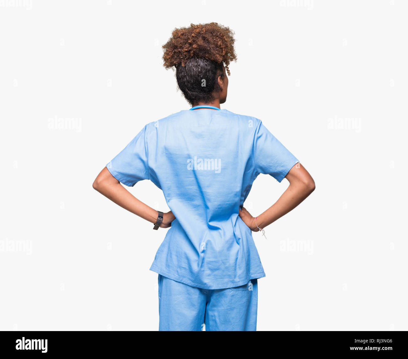 Young african american doctor woman over isolated background standing ...
