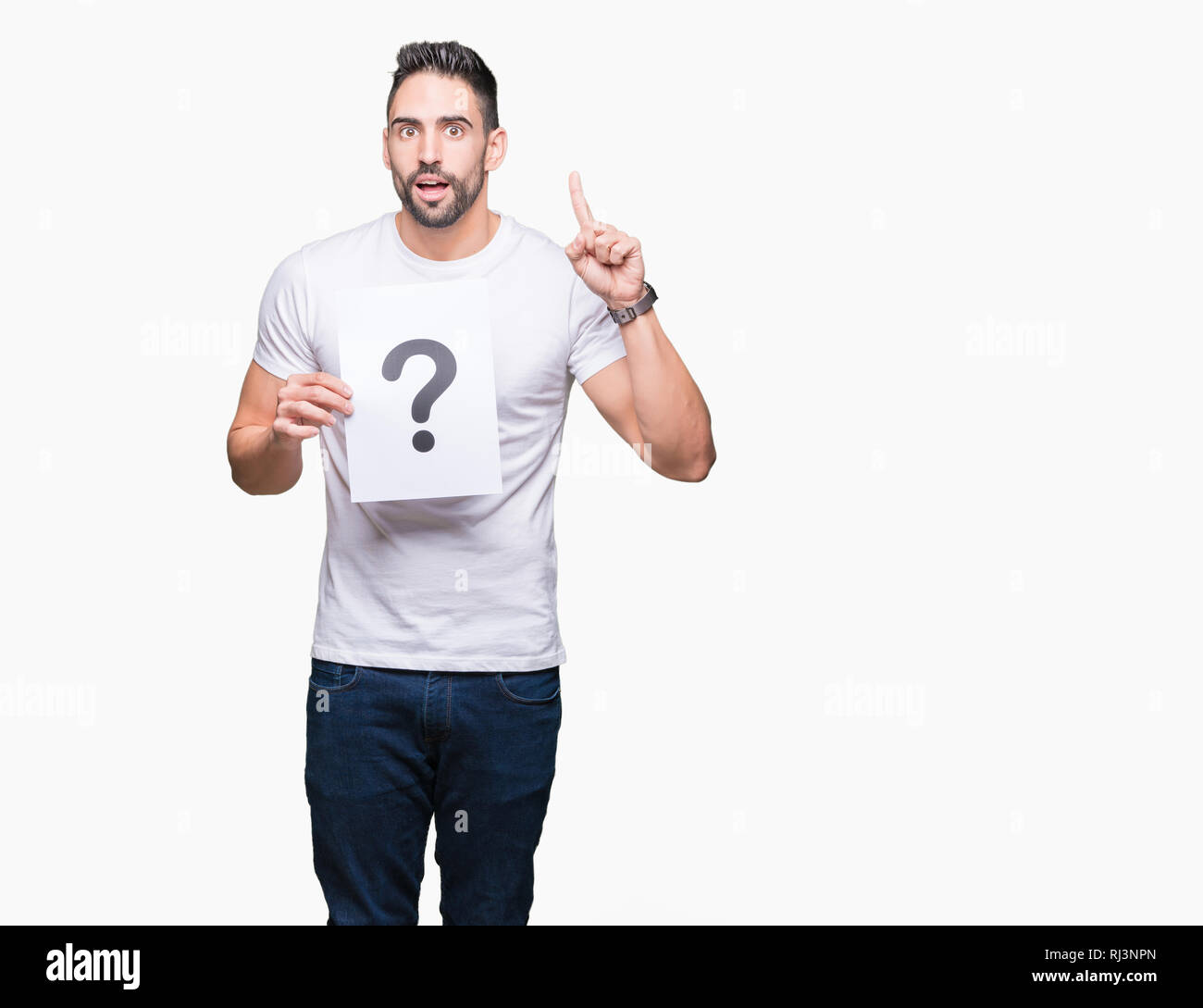 Funny young guy question mark Cut Out Stock Images & Pictures - Alamy