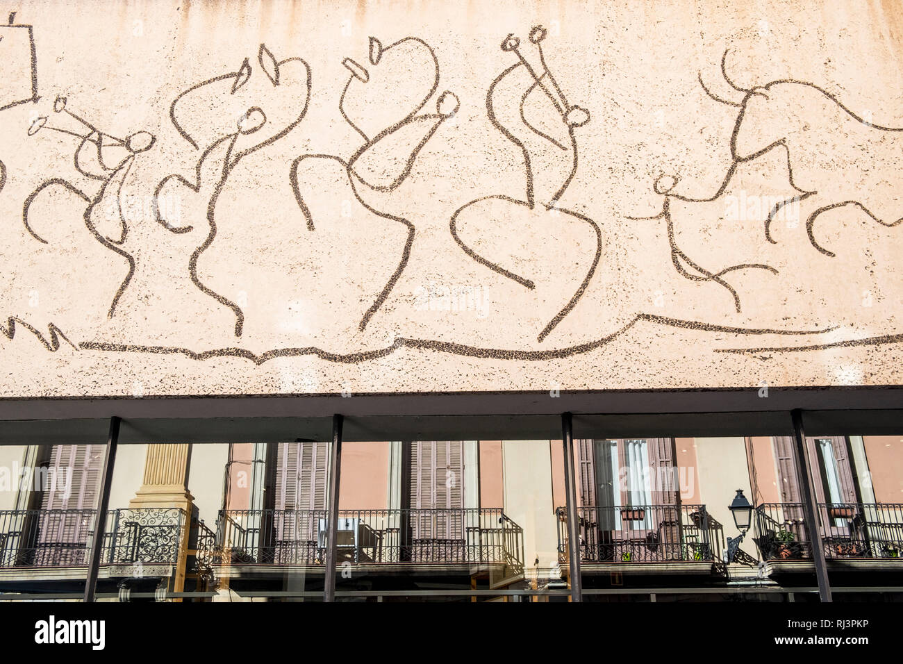 Mural of Picasso in Plaza Nova, Barcelona, Gothic District, Catalonia ...