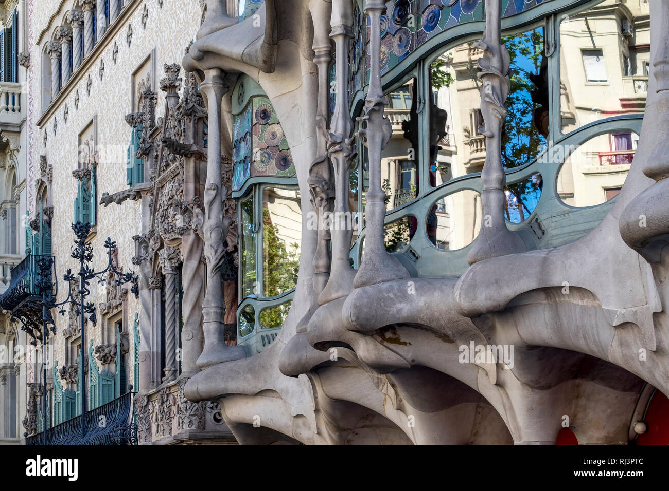 Casa Batllo by Antoni Gaudi, Paseo de Gracia avenue, Barcelona ...