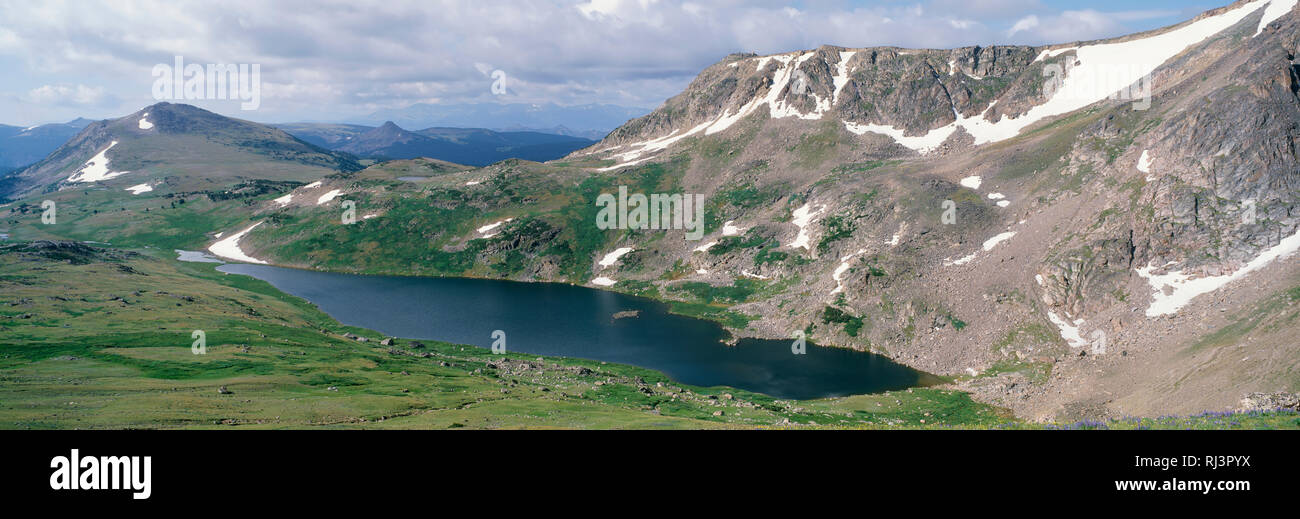 USA, Wyoming, Shoshone National Forest, Lush meadows surround Gardner ...
