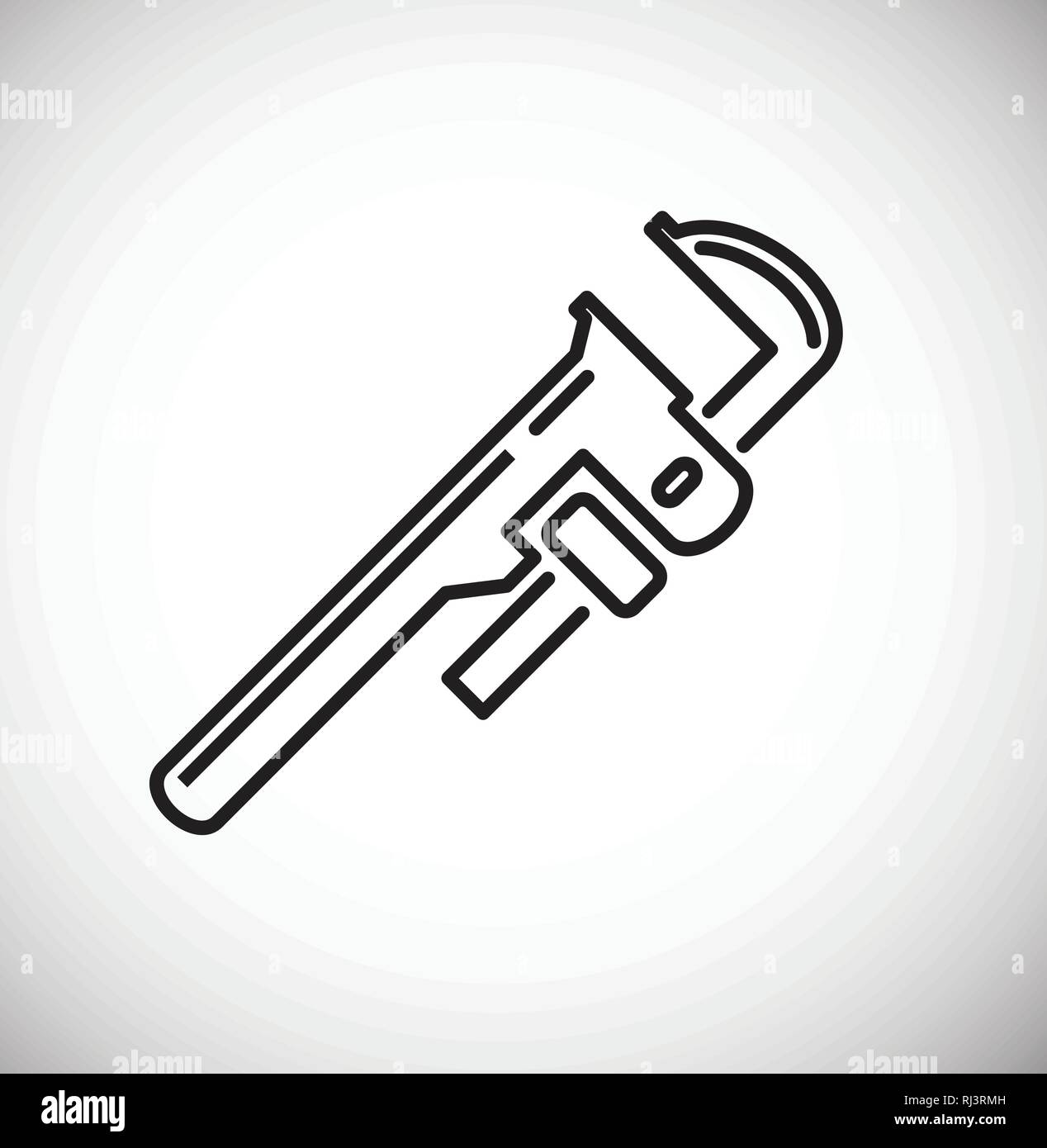 Tool wrench line icon on white background for graphic and web design ...