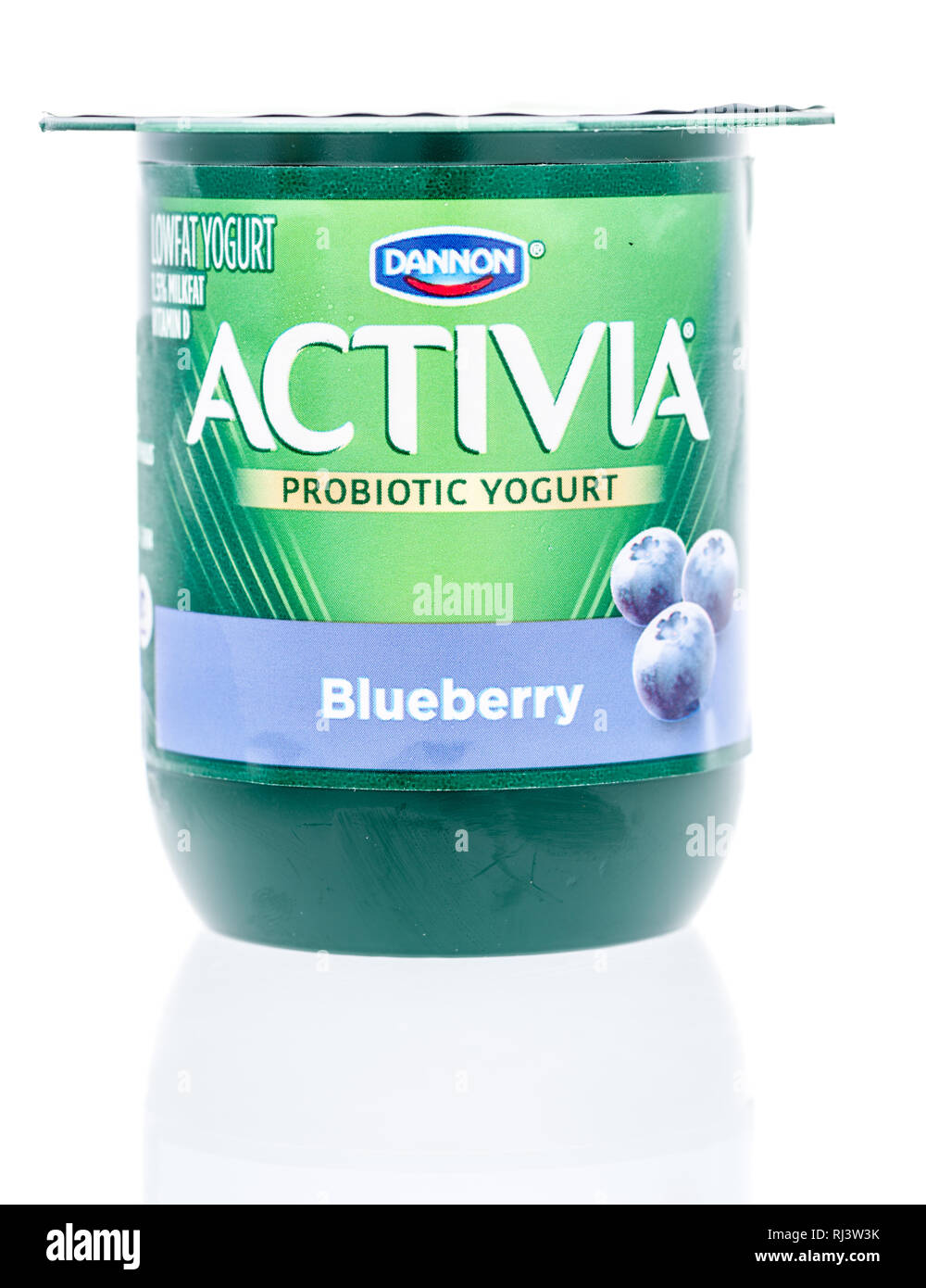 Winneconne, WI - 2 Feb 2019: A package of Dannon Acitiva probiotic ...