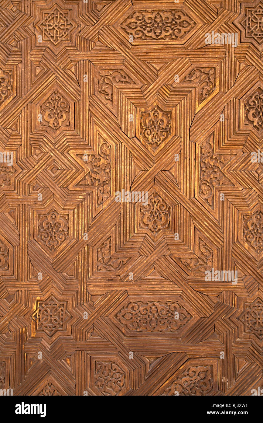 Wooden carved decoration of Alhambra Palace, Spain Stock Photo - Alamy