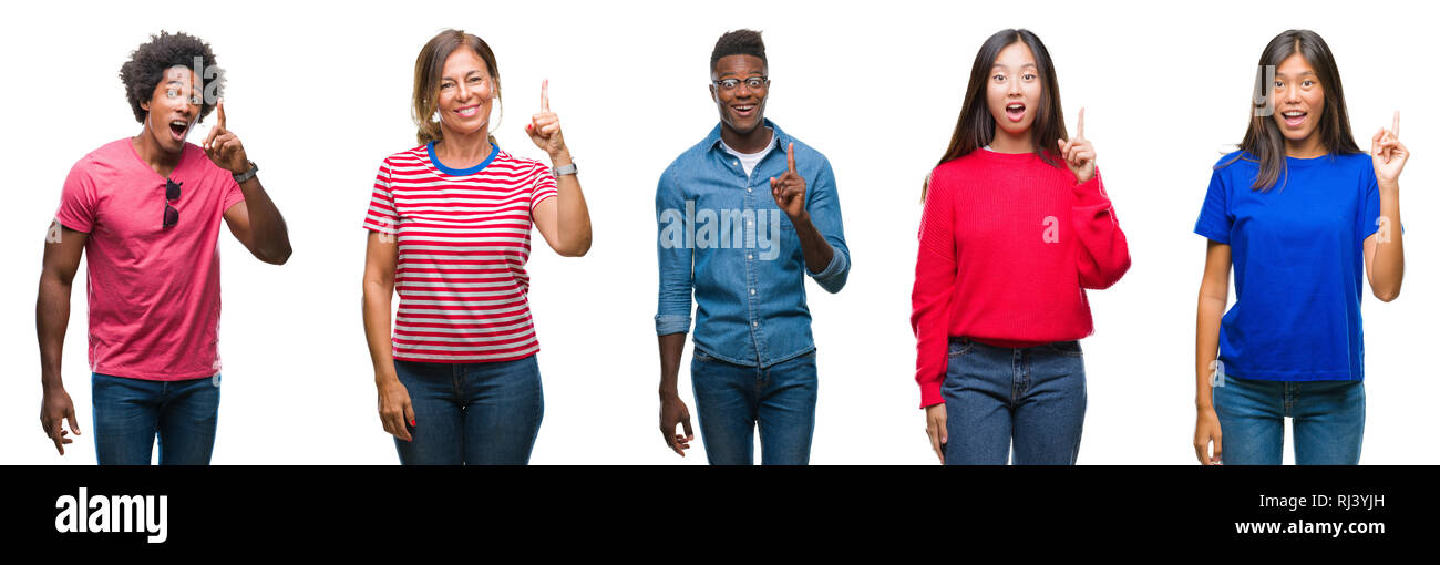 Composition of african american, hispanic and chinese group of people ...