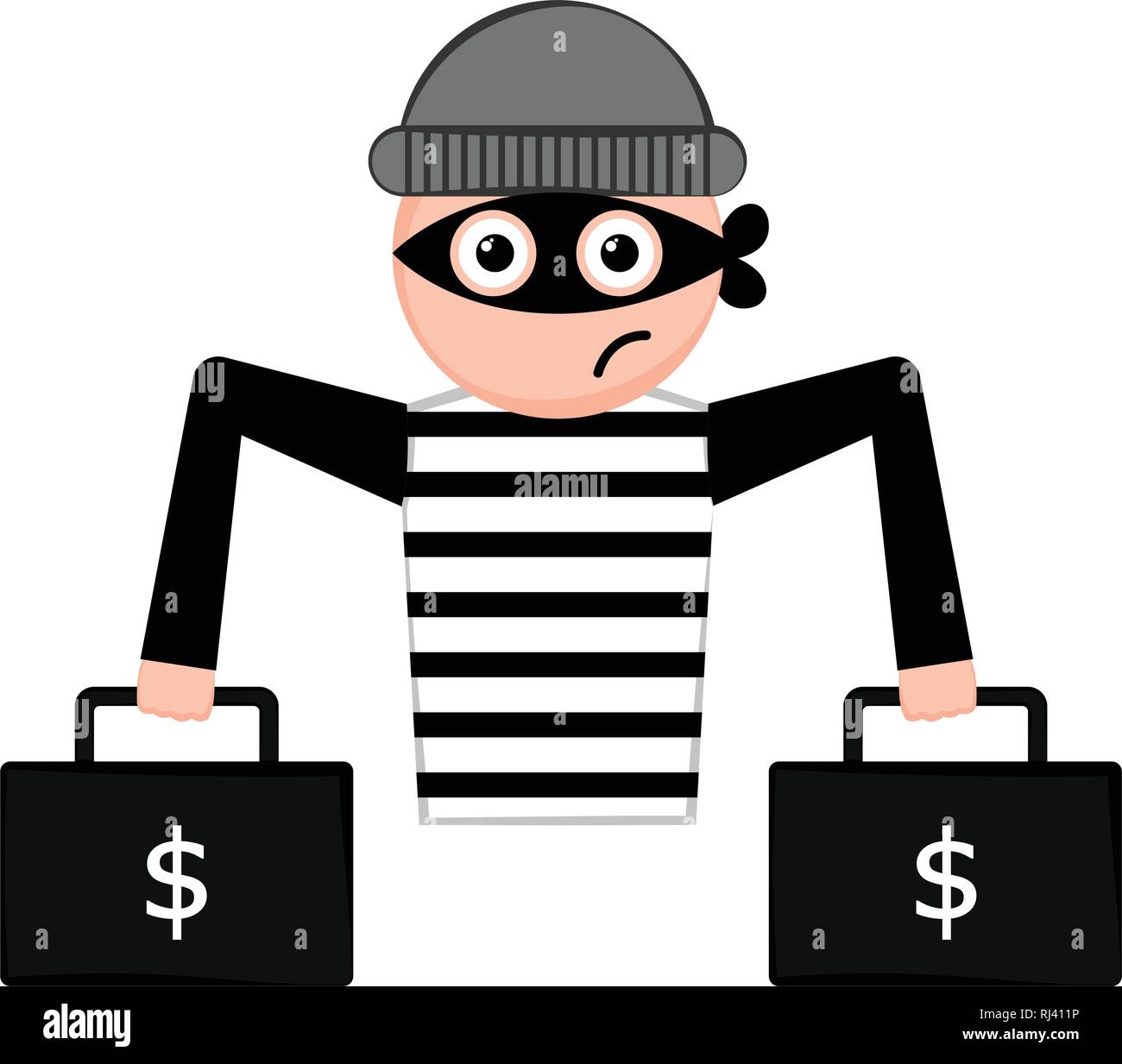 Unsatisfied thief cartoon Stock Vector Image & Art - Alamy