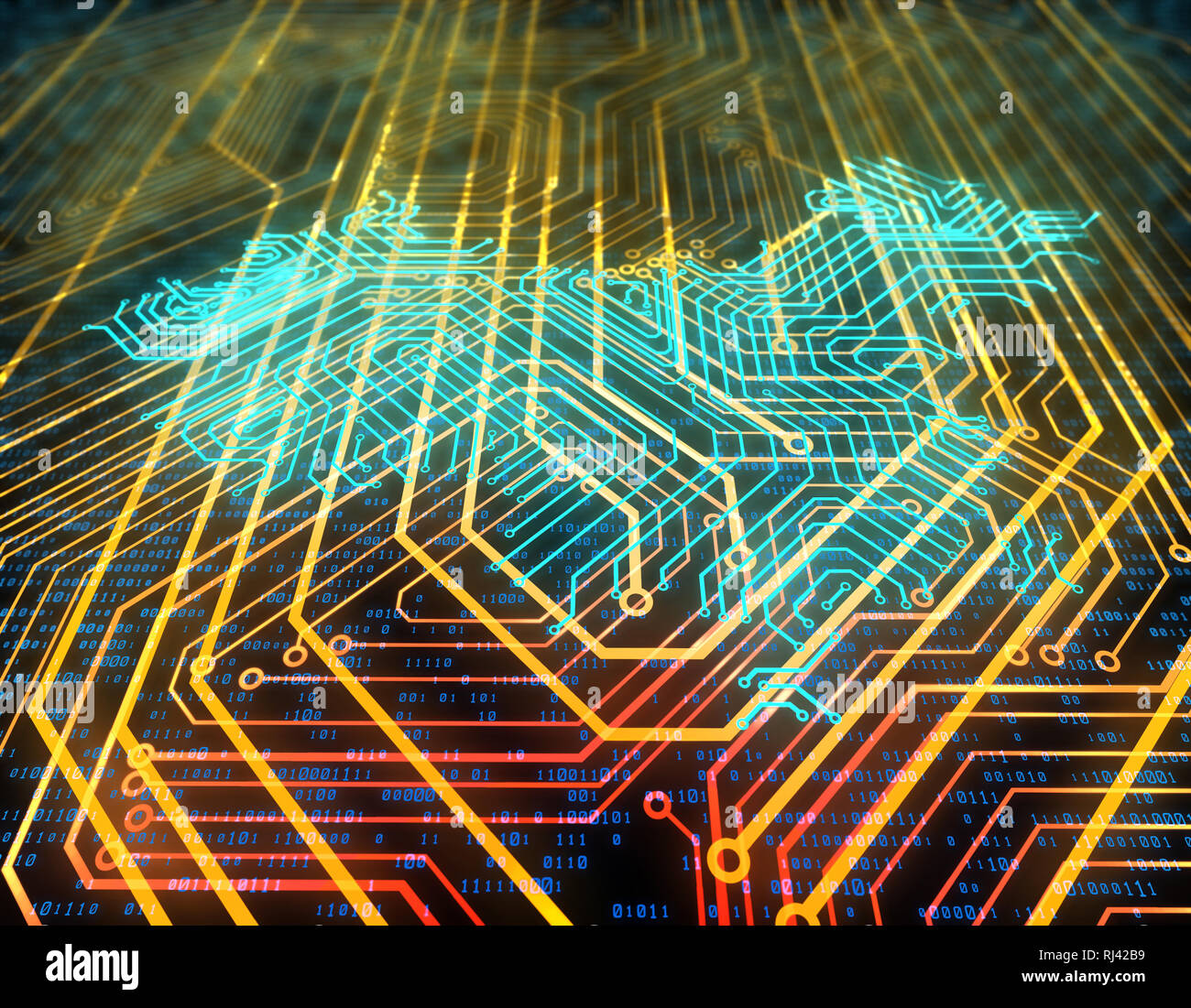 Electronic technology network data, China map, smart circuit board ...