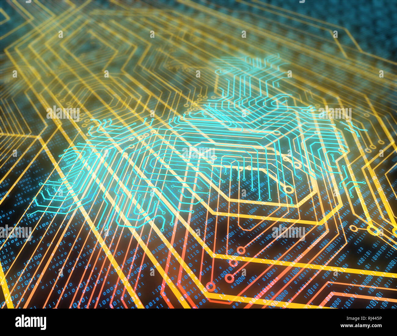 Electronic technology network data, China map, smart circuit board ...