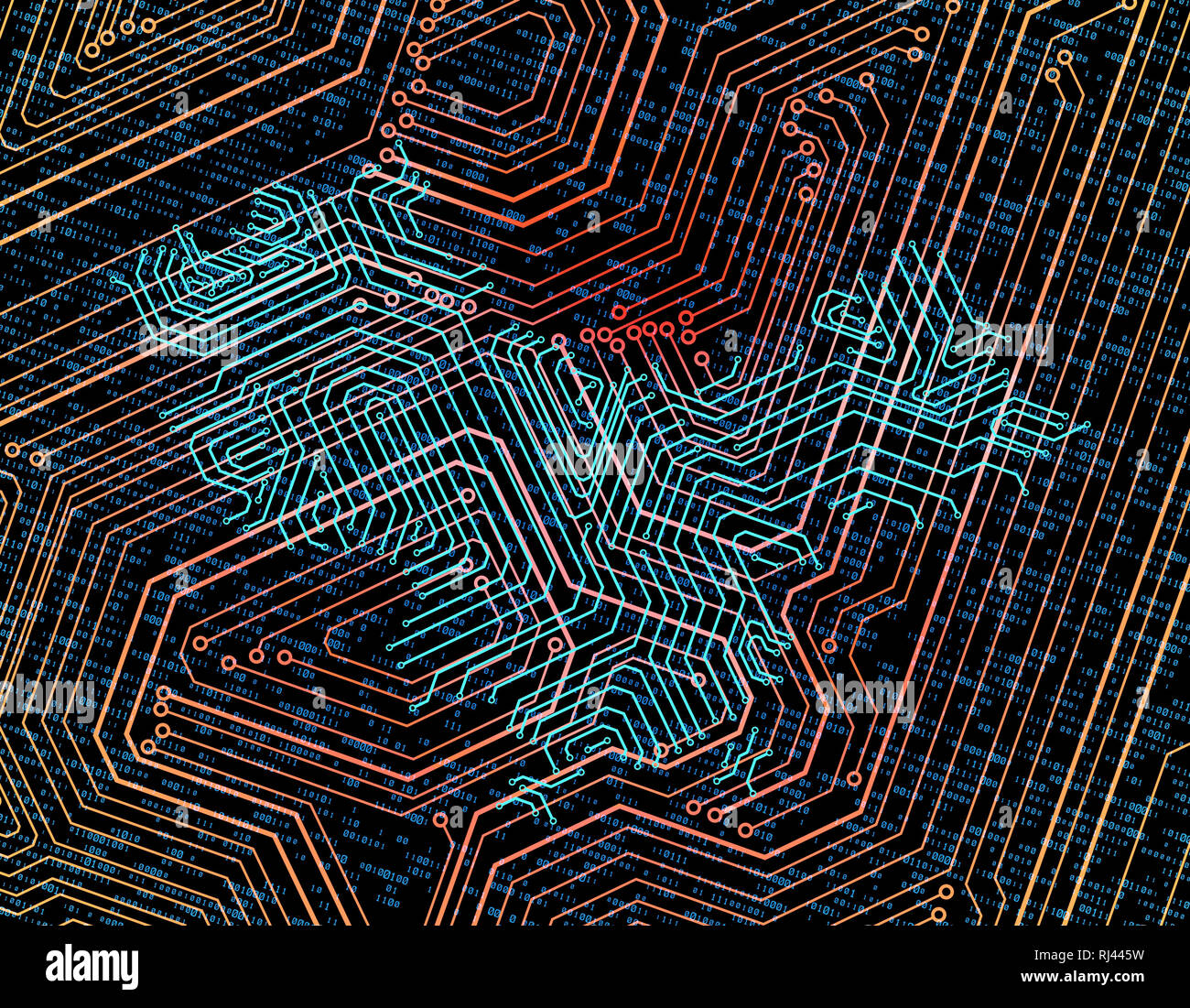 Electronic technology network data, China map, smart circuit board ...
