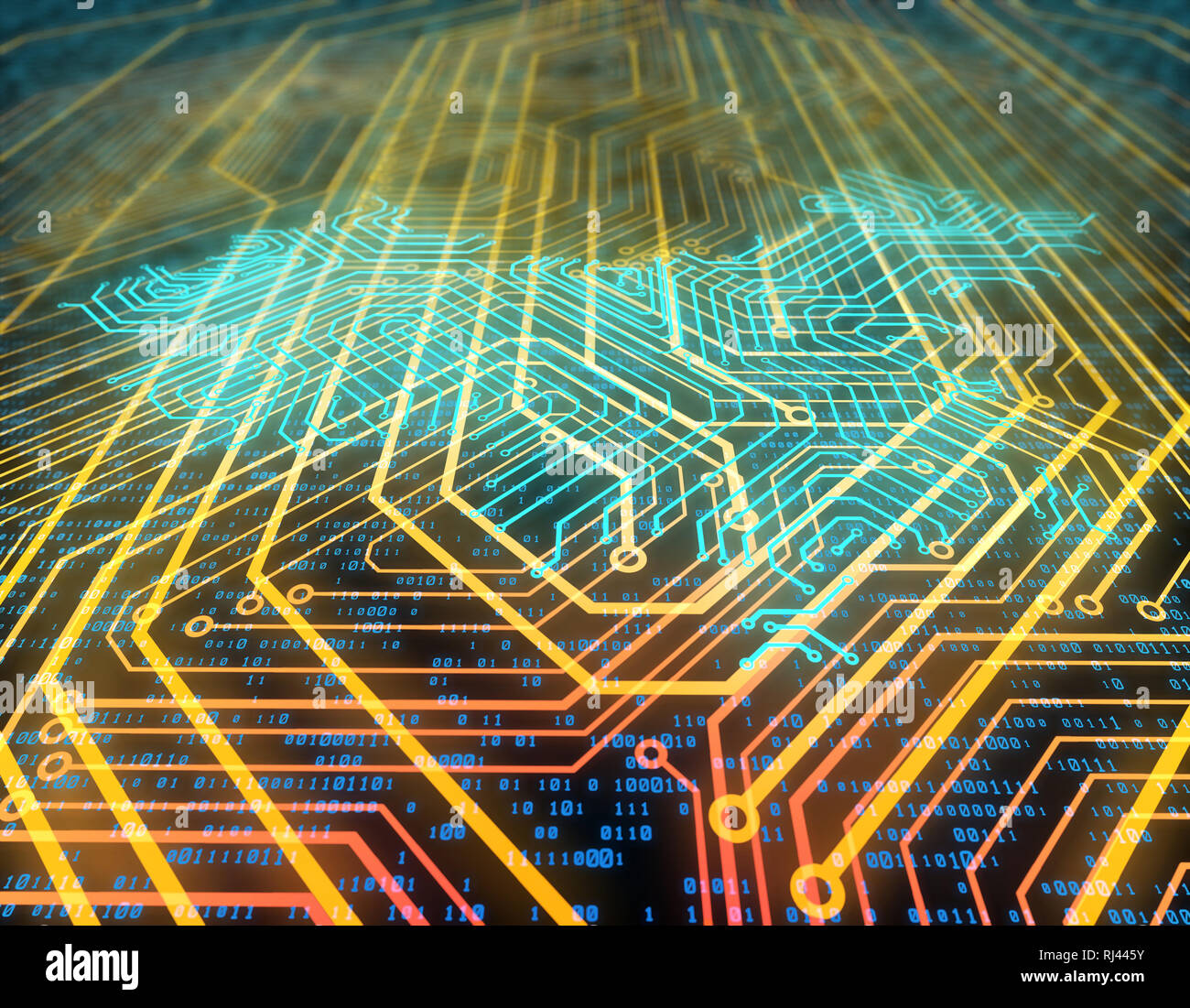 Electronic technology network data, China map, smart circuit board ...