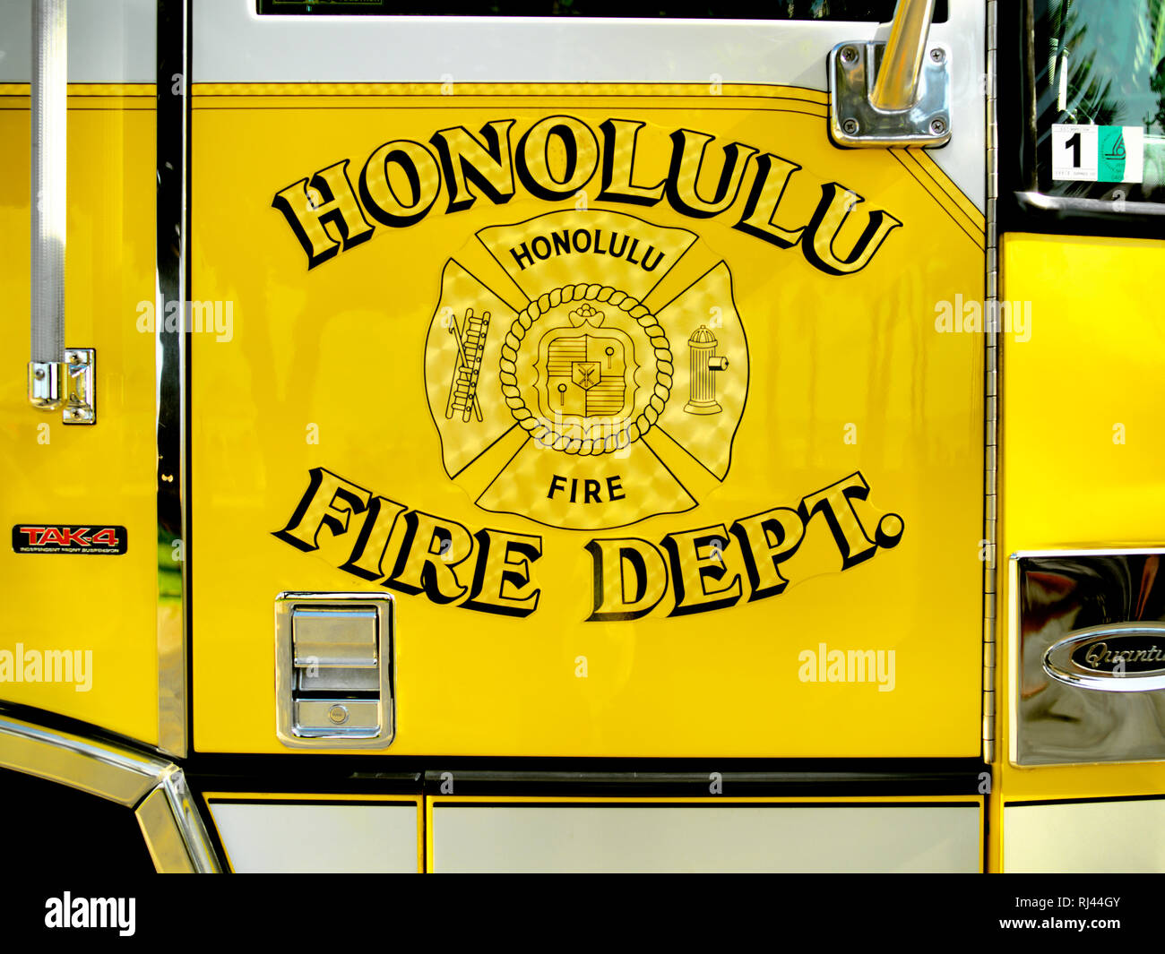 Fire Engine Deitail, Honolulu, Hawaii, USA Stock Photo - Alamy