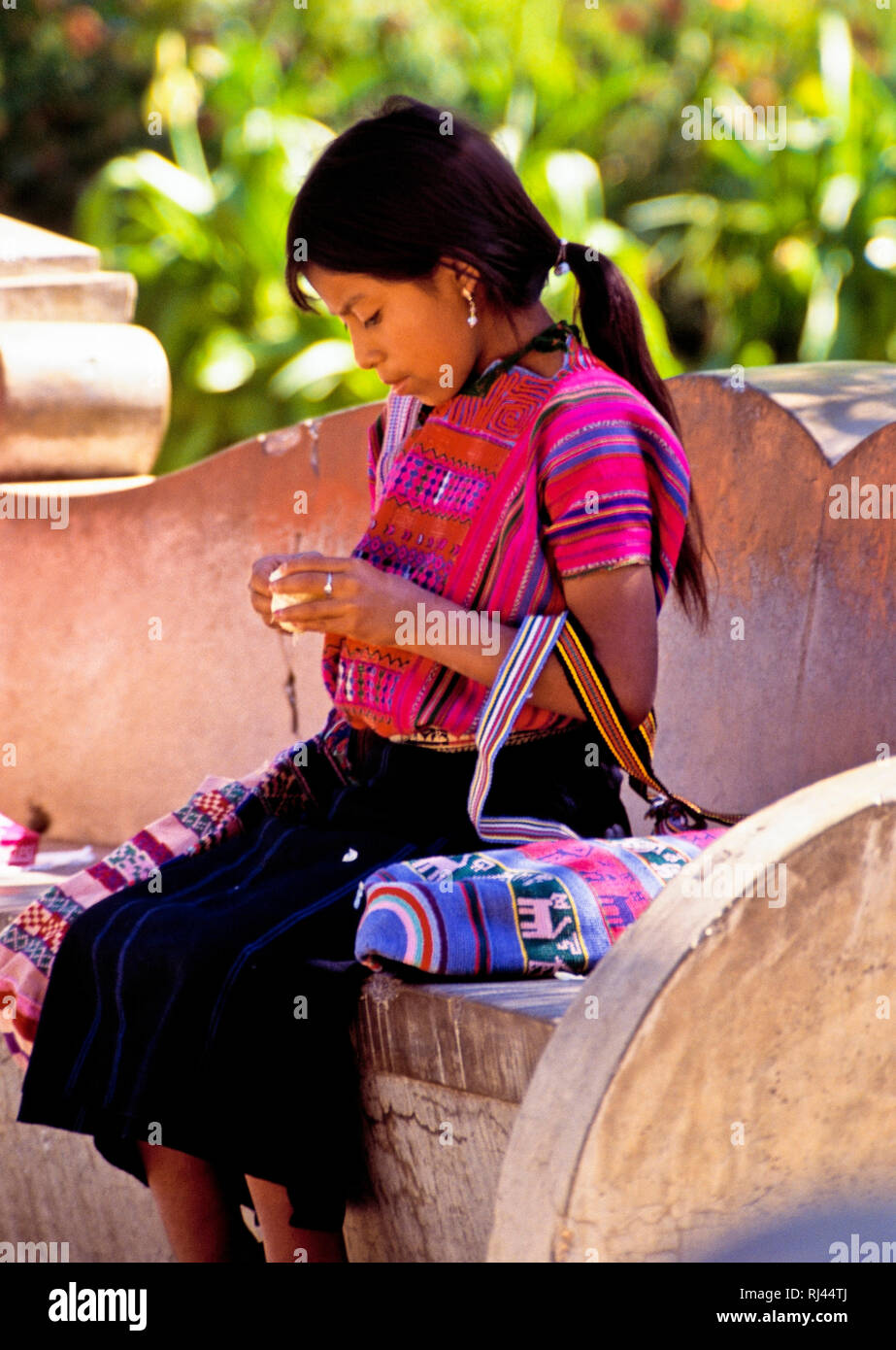 Mayan Girl, Antigua, Guatemala Stock Photo - Alamy
