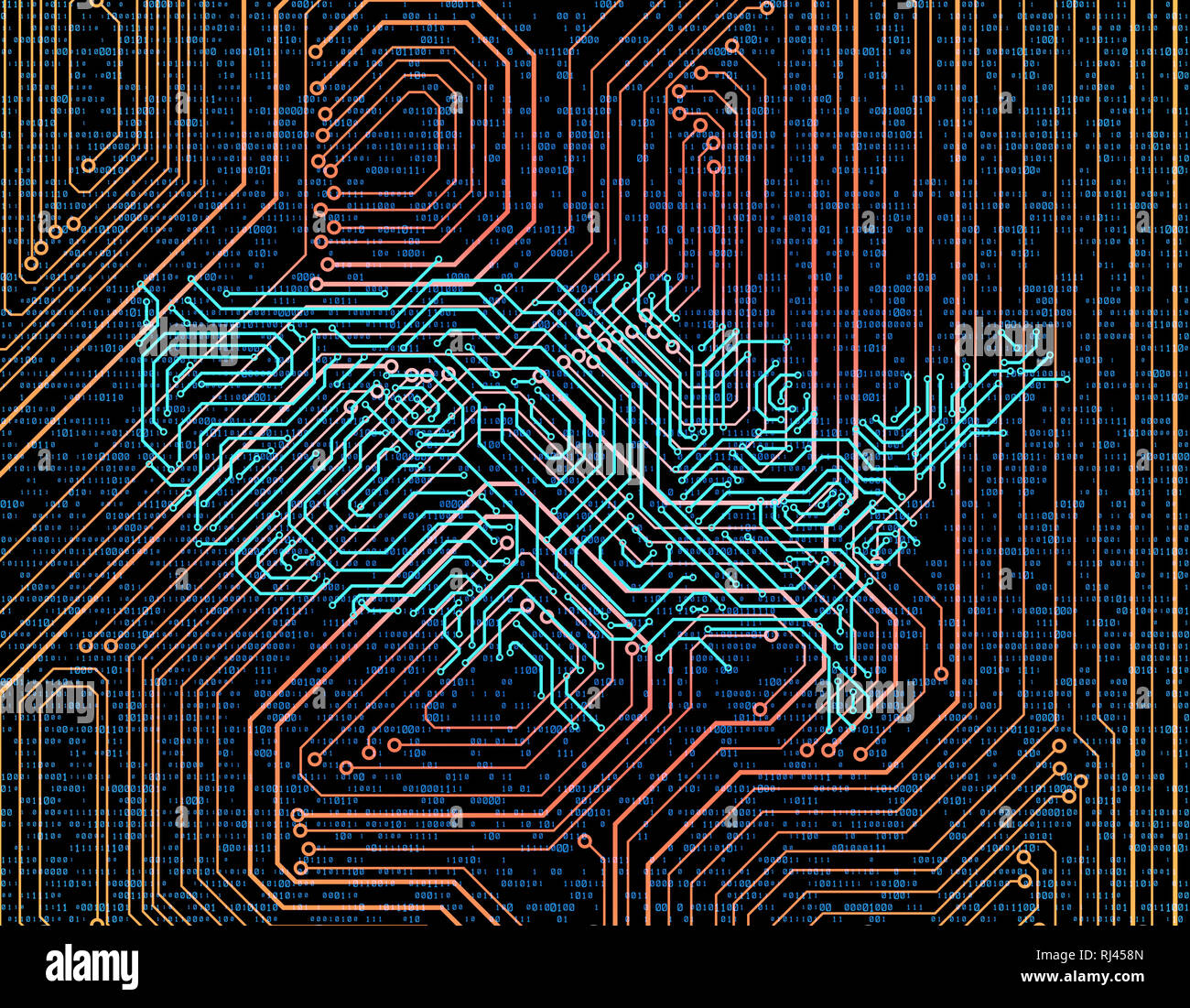 Electronic technology network data, American map, smart circuit board ...