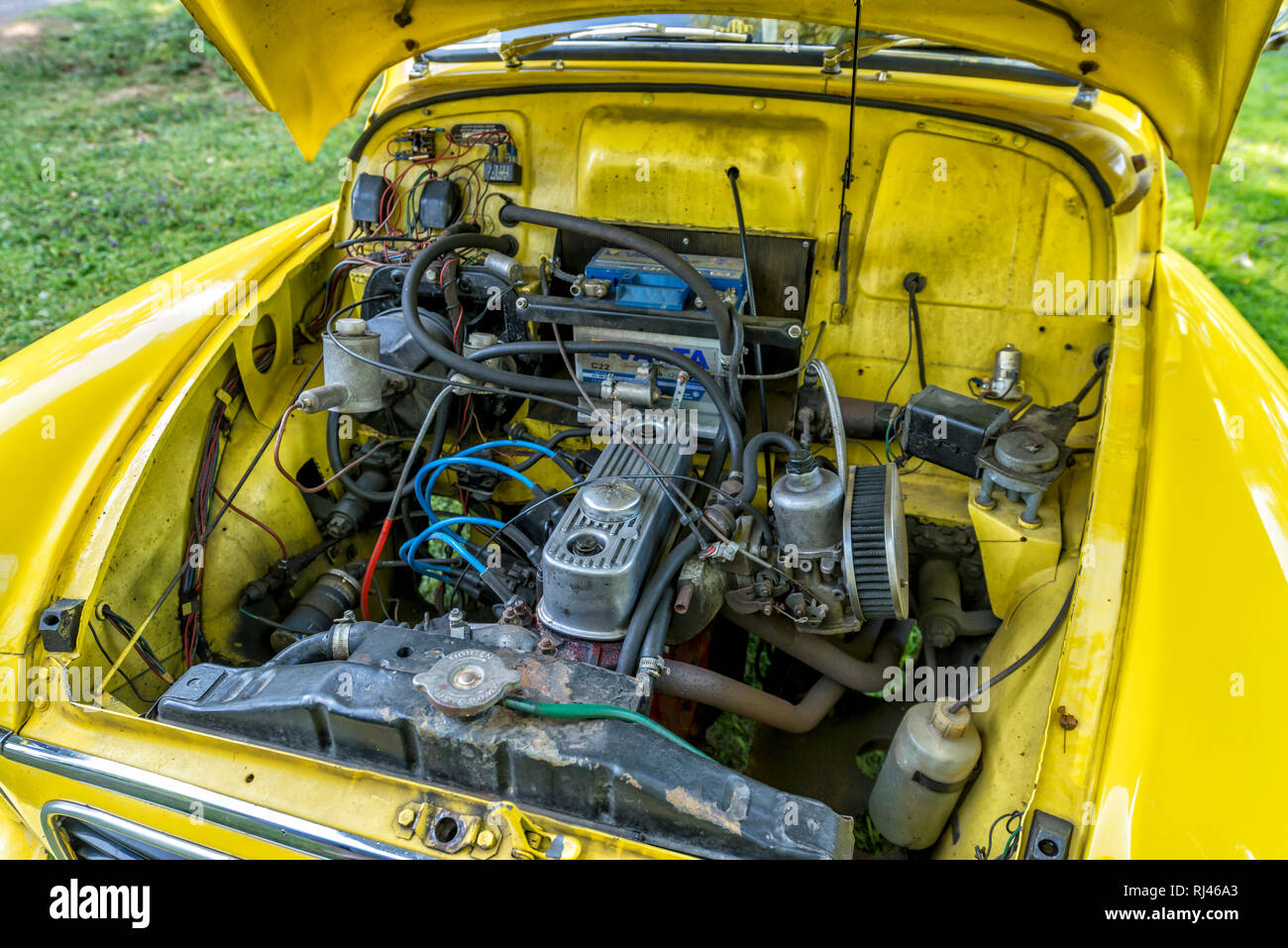 Bad König, Hessen, Deutschland, Motor eines Morris Minor Van, Baujahr ...