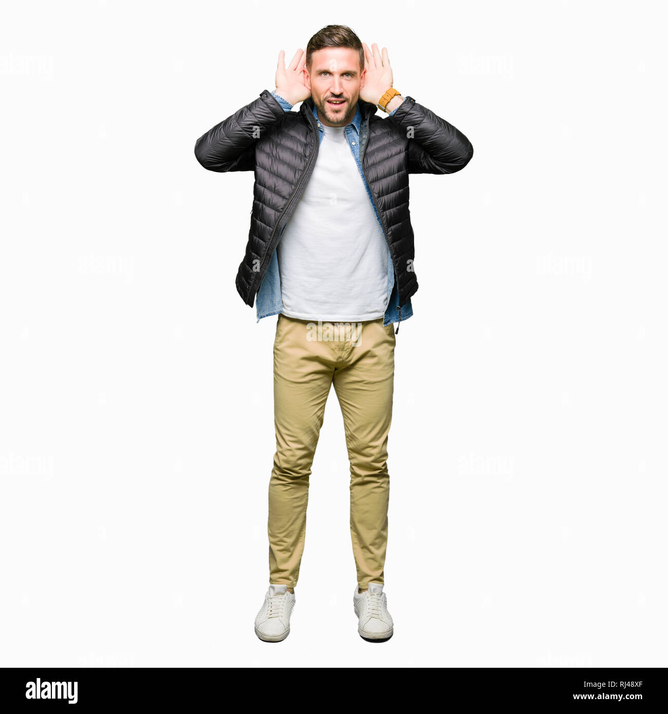 Man wearing hearing aid Cut Out Stock Images & Pictures - Alamy