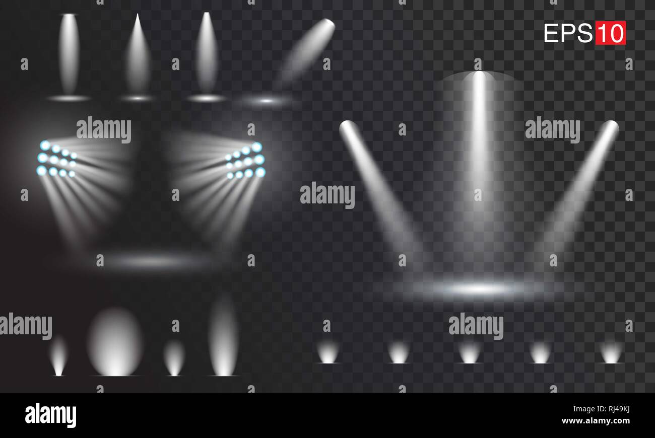 Set of transparant spotlights. easy to use Stock Photo - Alamy