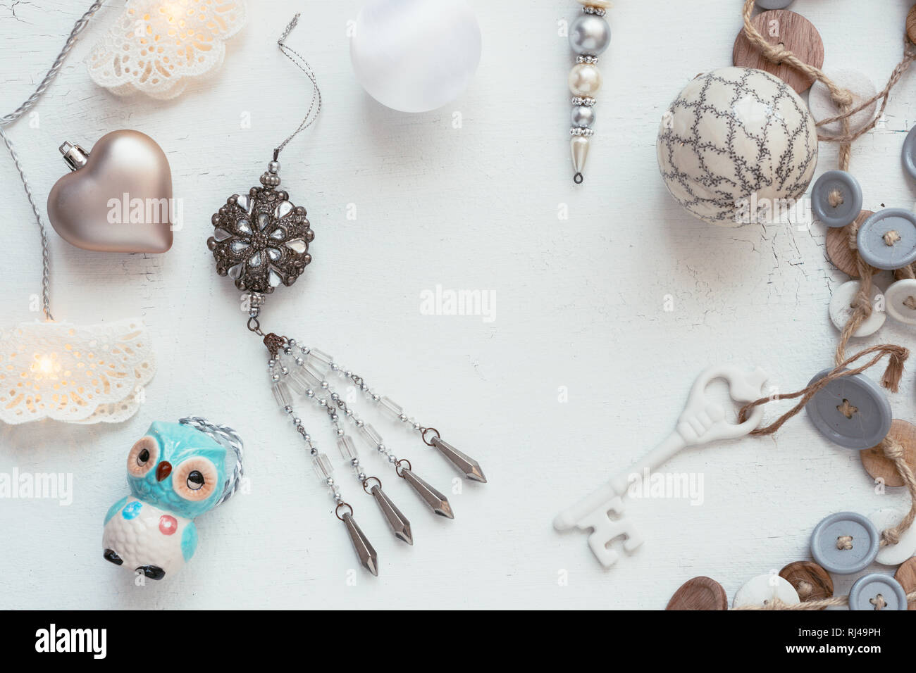 Christmas decoration flat lay Stock Photo - Alamy
