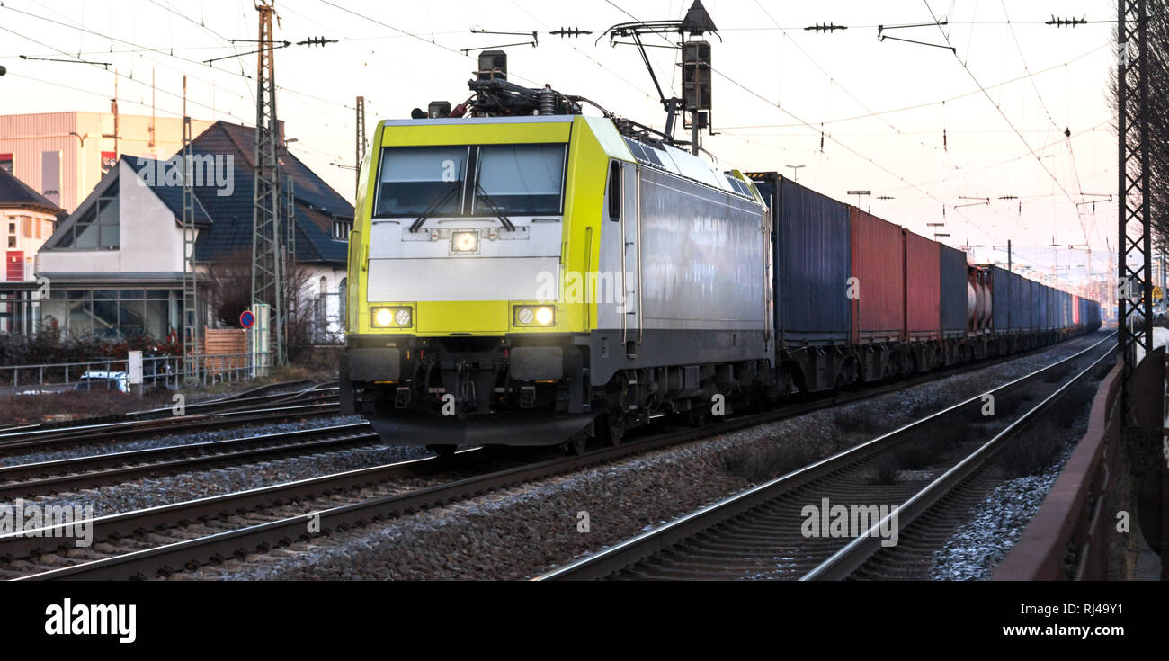 Container freight train hi-res stock photography and images - Alamy