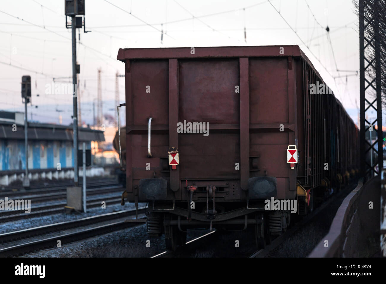end of an freight train Stock Photo - Alamy