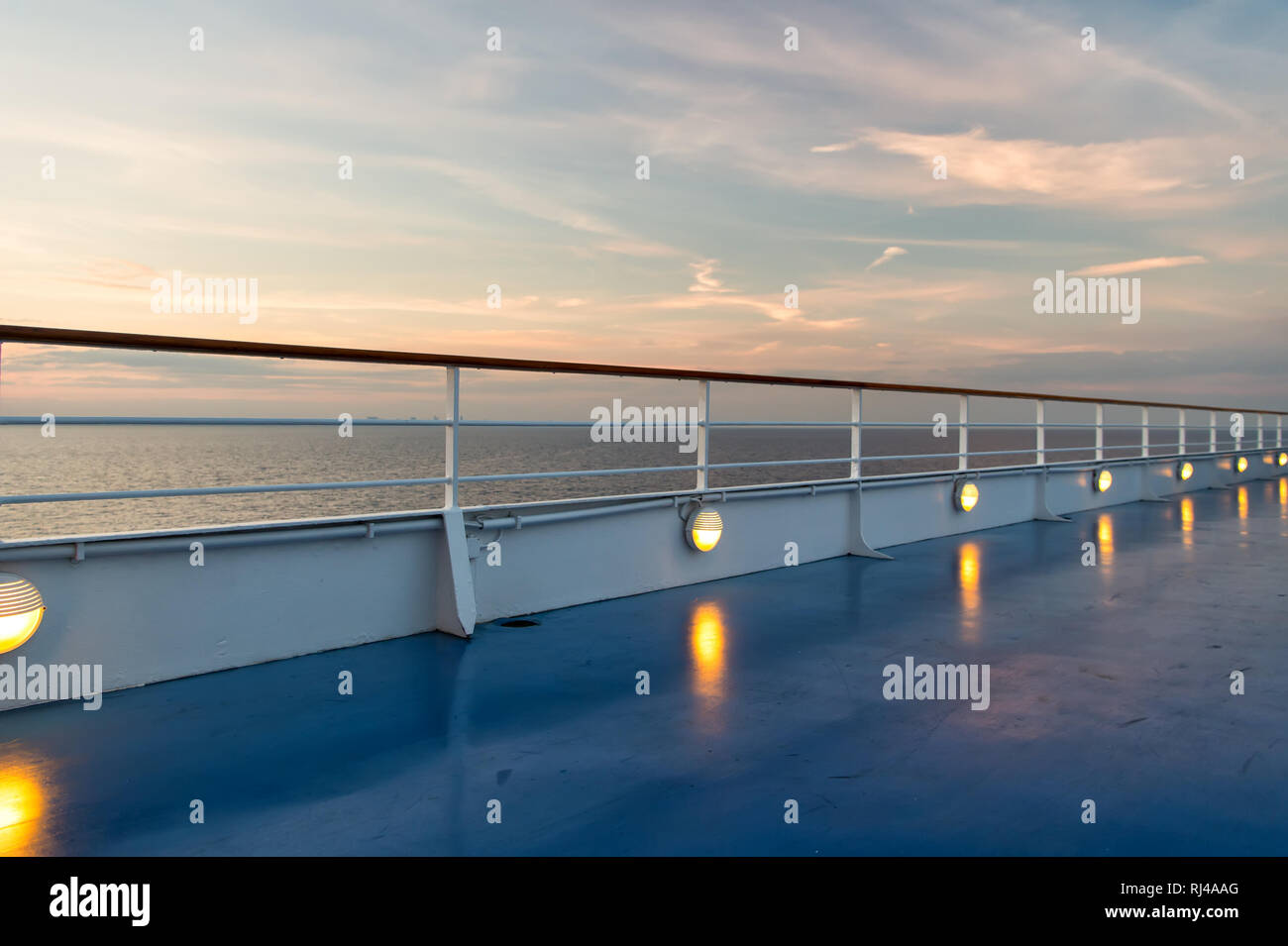 Ocean view from cruise ship at the evening Stock Photo - Alamy