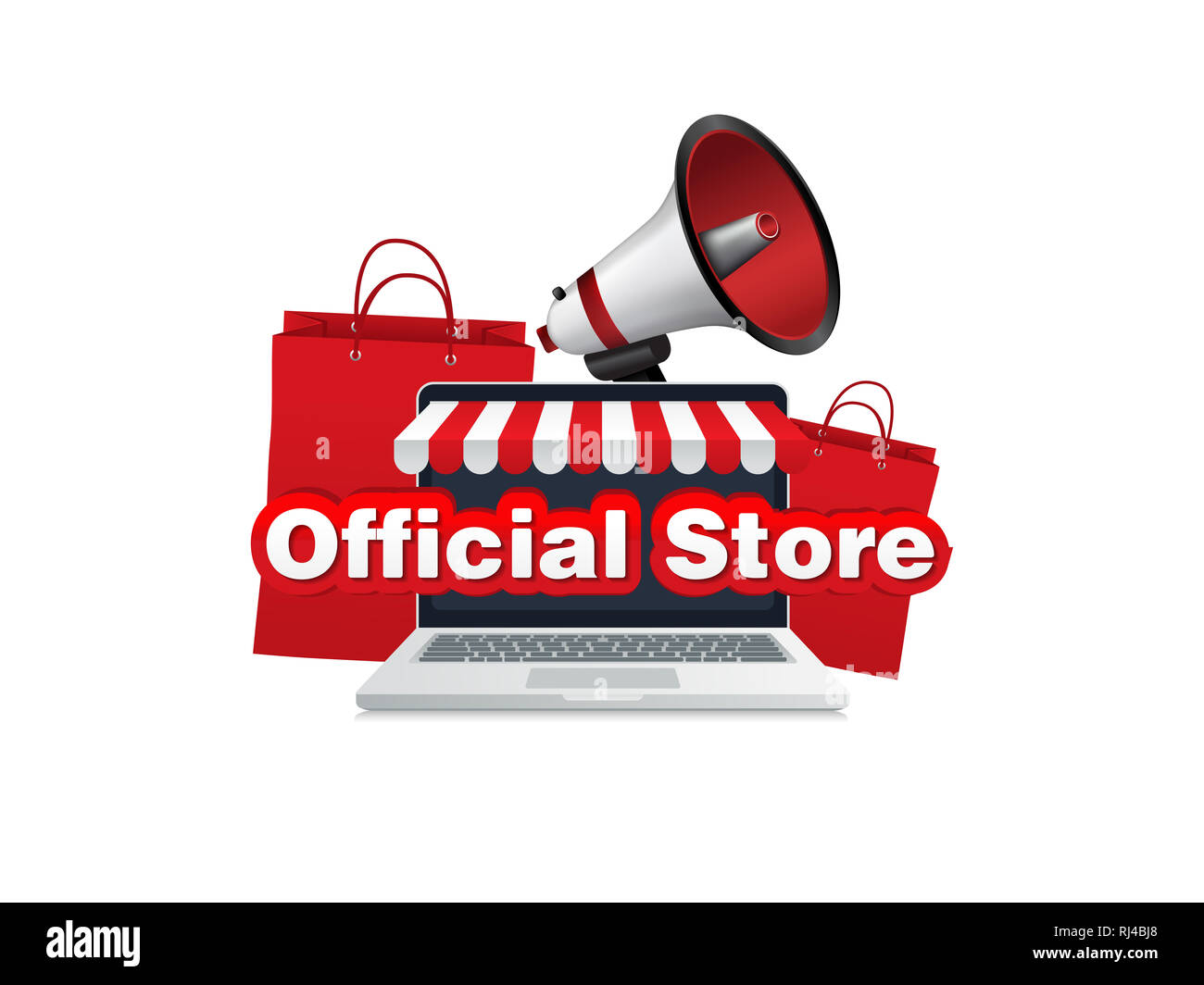 grand opening official store, sale bag, online shop background Stock ...