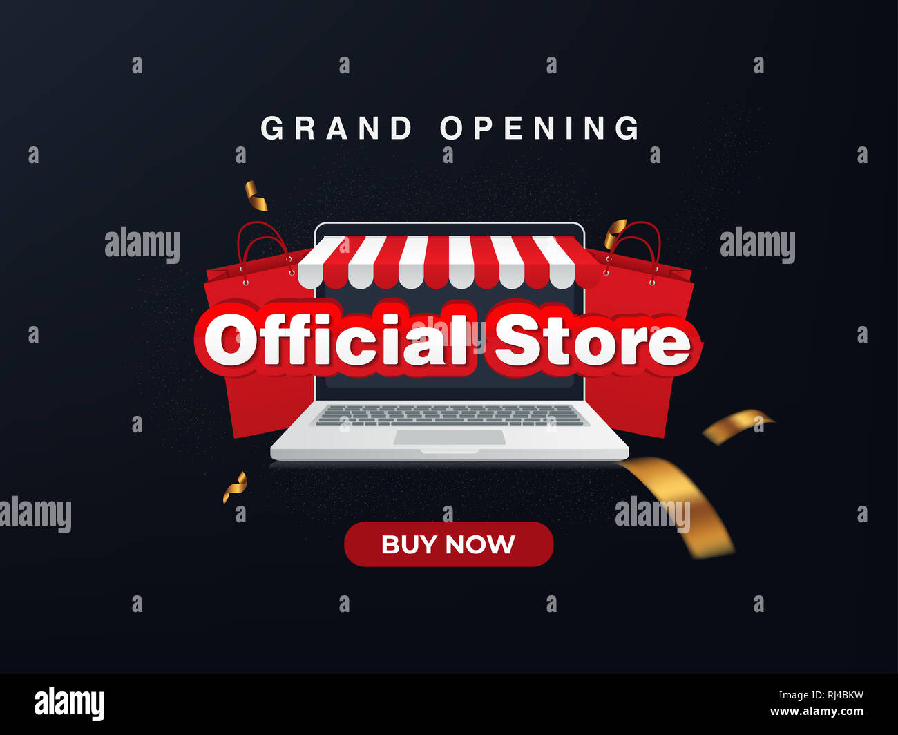grand opening official store, sale bag, online shop background Stock ...