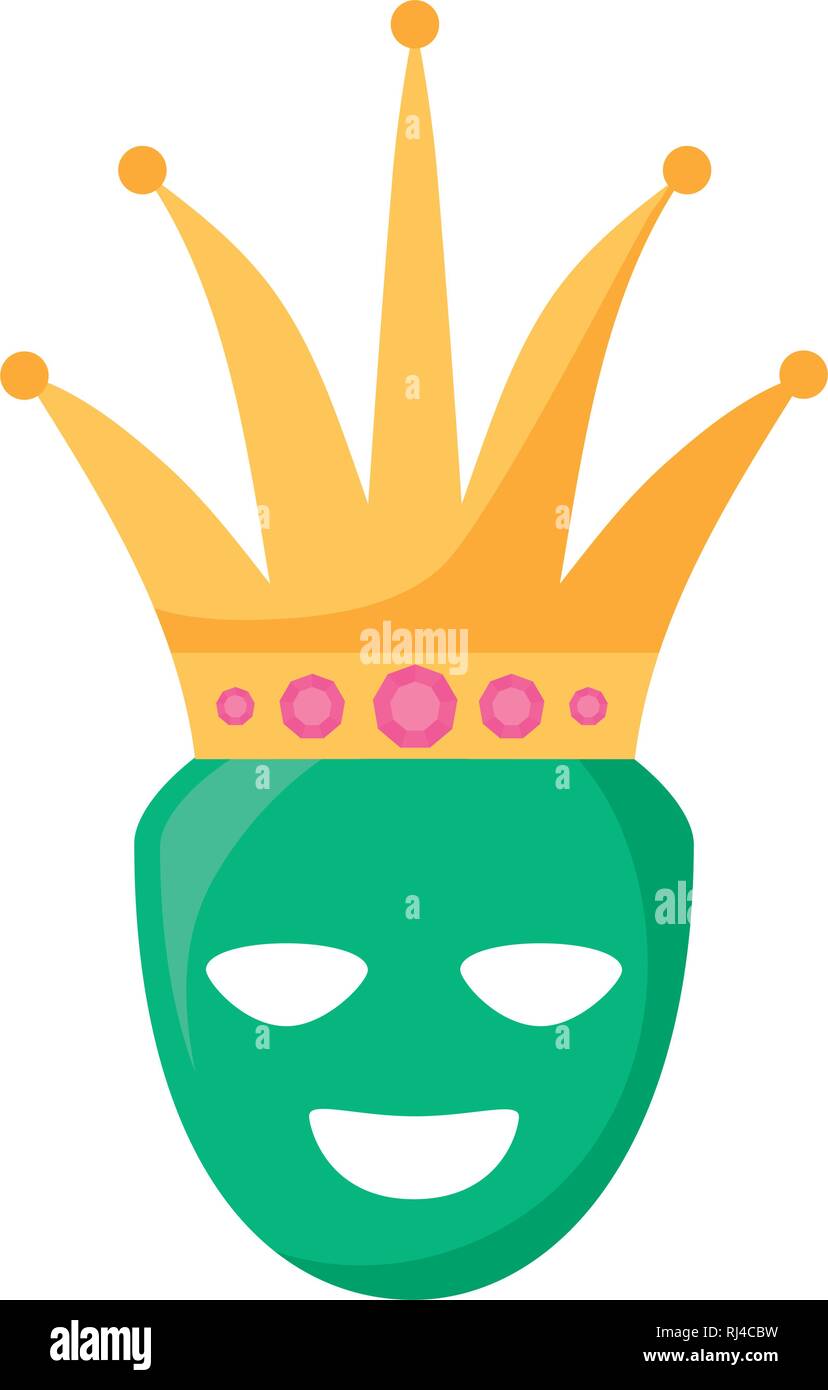theatrical happy masks with crown vector illustration design Stock ...