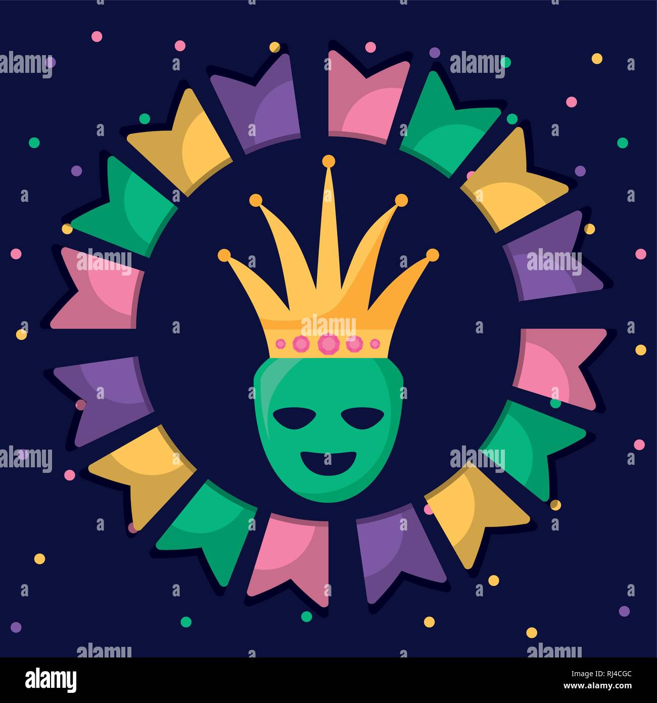 theatrical happy masks with crown vector illustration design Stock ...